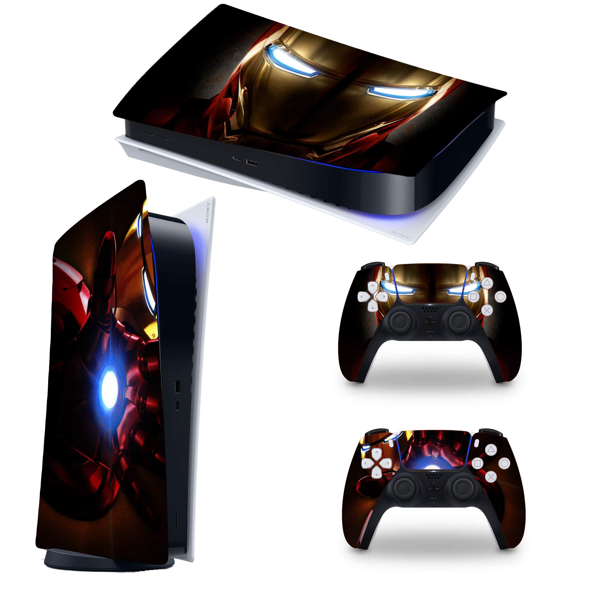 Men Hero PS5 Standard Edition Whole Body Vinyl Skin Sticker Decal Cover for PlayStation 5 System Console and Controllers