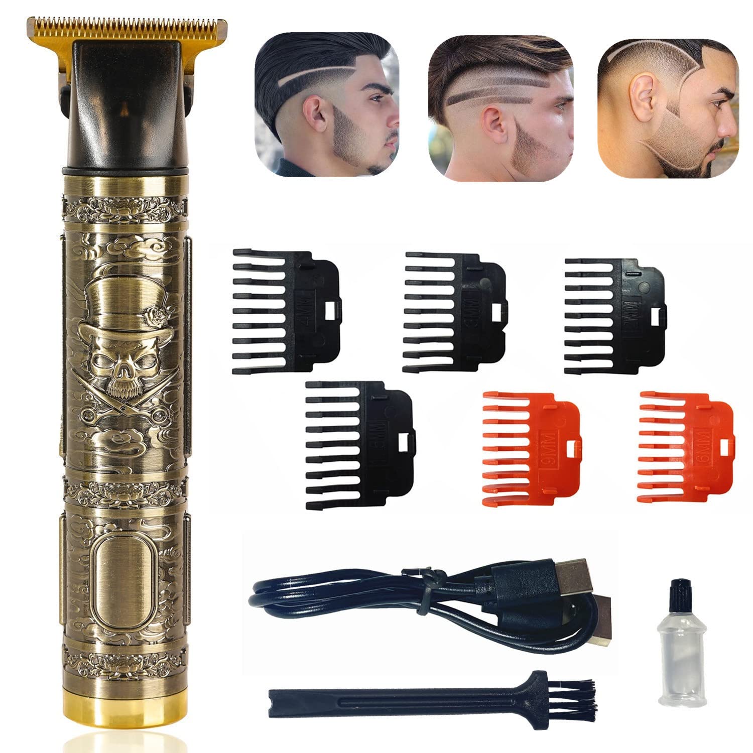 KOGULA Hair Clippers for Men, Professional T Blade Trimmer Zero Grapped, Cordless Rechargeable Bear Trimmer Shaver Hair Cutting Kit