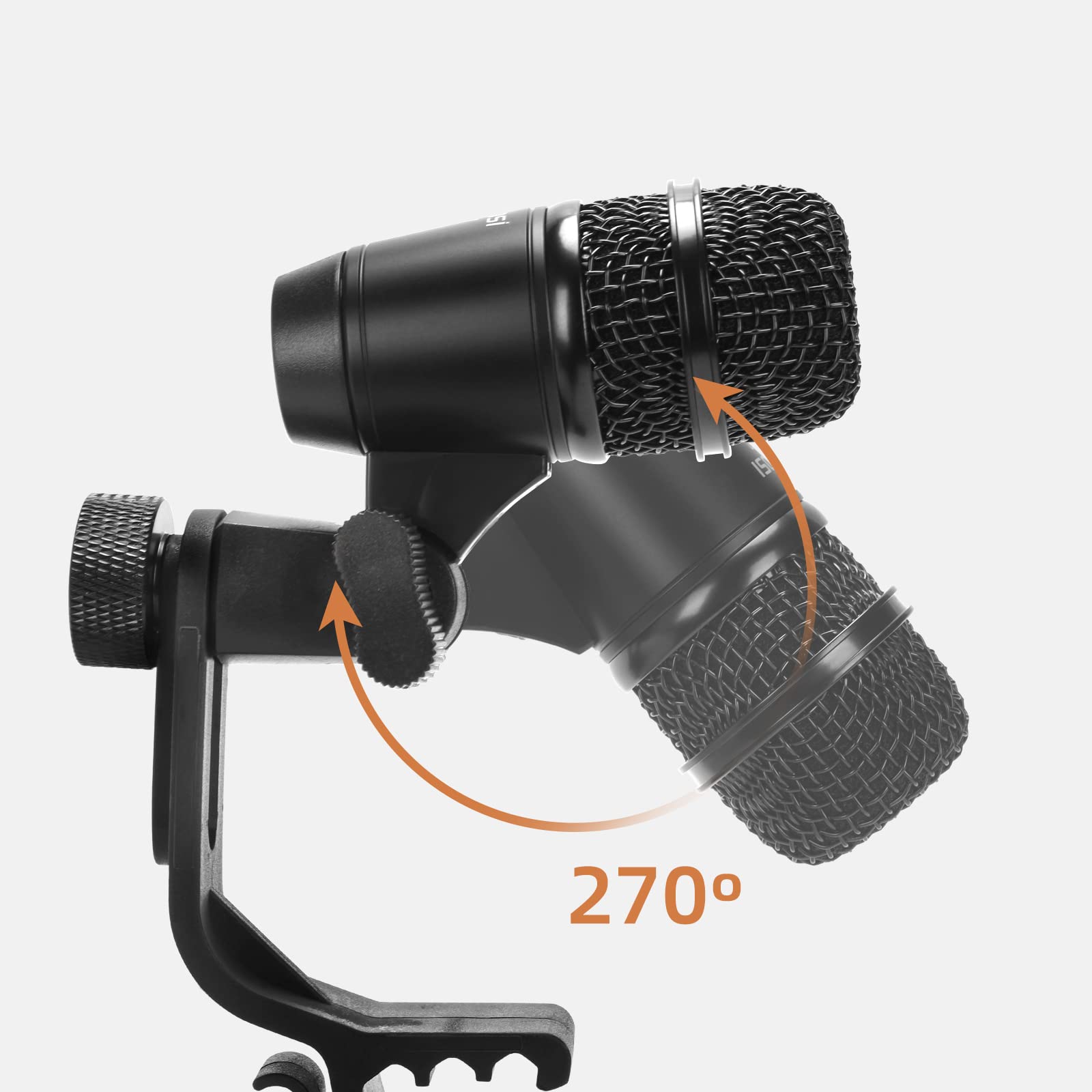 SENWOSI 7 Piece Metal Wired Dynamic Drum Mic Kit Kick bass, Tom/Snare Drum and cymbal mics for Performing and Recording Drummers - Comes with, Stand, Thread clamp, etc(G-7)