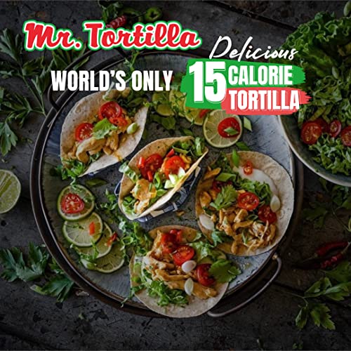 Mr. Tortilla Low Carb Keto Soft Taco Shells, Vegan Healthy Snacks & Bread Alternative, 1 Net Carb 15 Calories Delicious Small Batch Kosher Wraps - (Multigrain, 24 Count)
