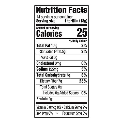 Mission Original Tortillas - 0g Net Carbs - Keto Certified - 4.5" Street Taco - 14 Count, 8.89 oz. - Low Carb - 4 Pack
