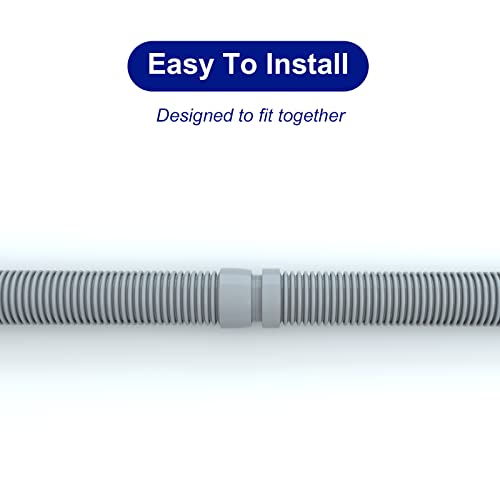 Poolvio Professional Swimming Pool Vacuum Cleaner Hose -1.5β 8 Piece Hoses for Pool Vacuum Extension/Replacement - Compatible with all Major Automatic Swimming Pool Cleaners