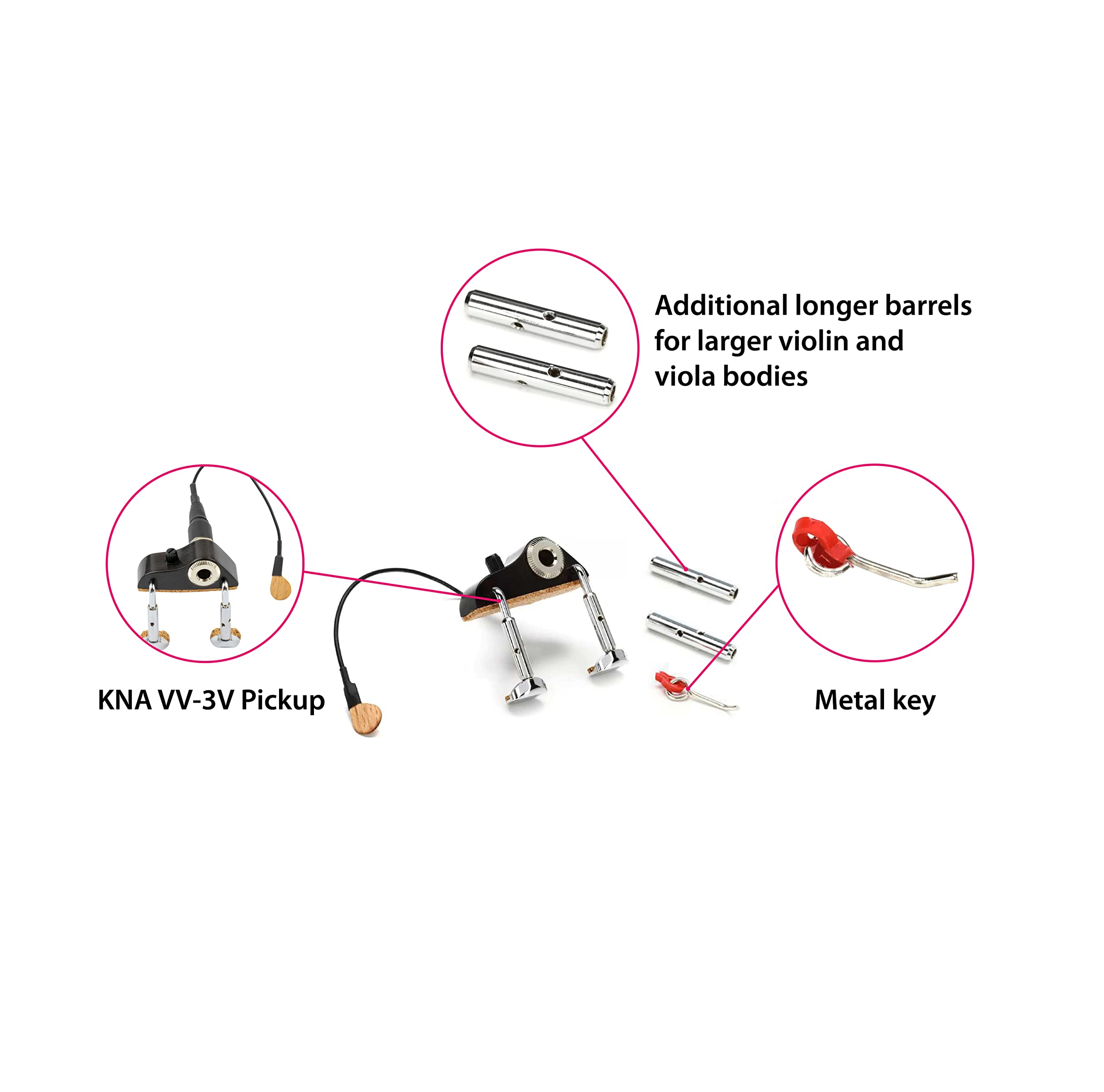 KNA Pickups Portable Piezo Violin/Viola Pickup with Volume Control (VV-3V)