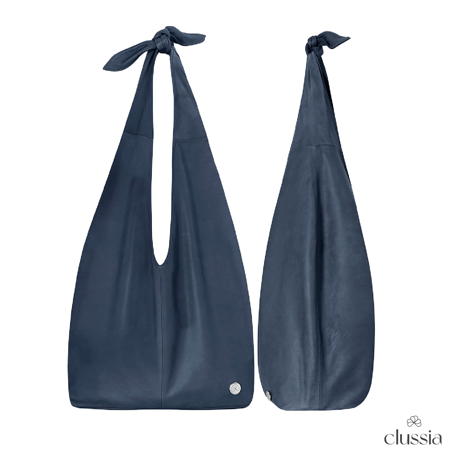 Style à la Porte Eggplant Leather Hobo Bag from 100% Luxury Light-Weighted Calf Leather with Removable Wristlet Pouch DELUXE | Bolso Cuero Berenjena