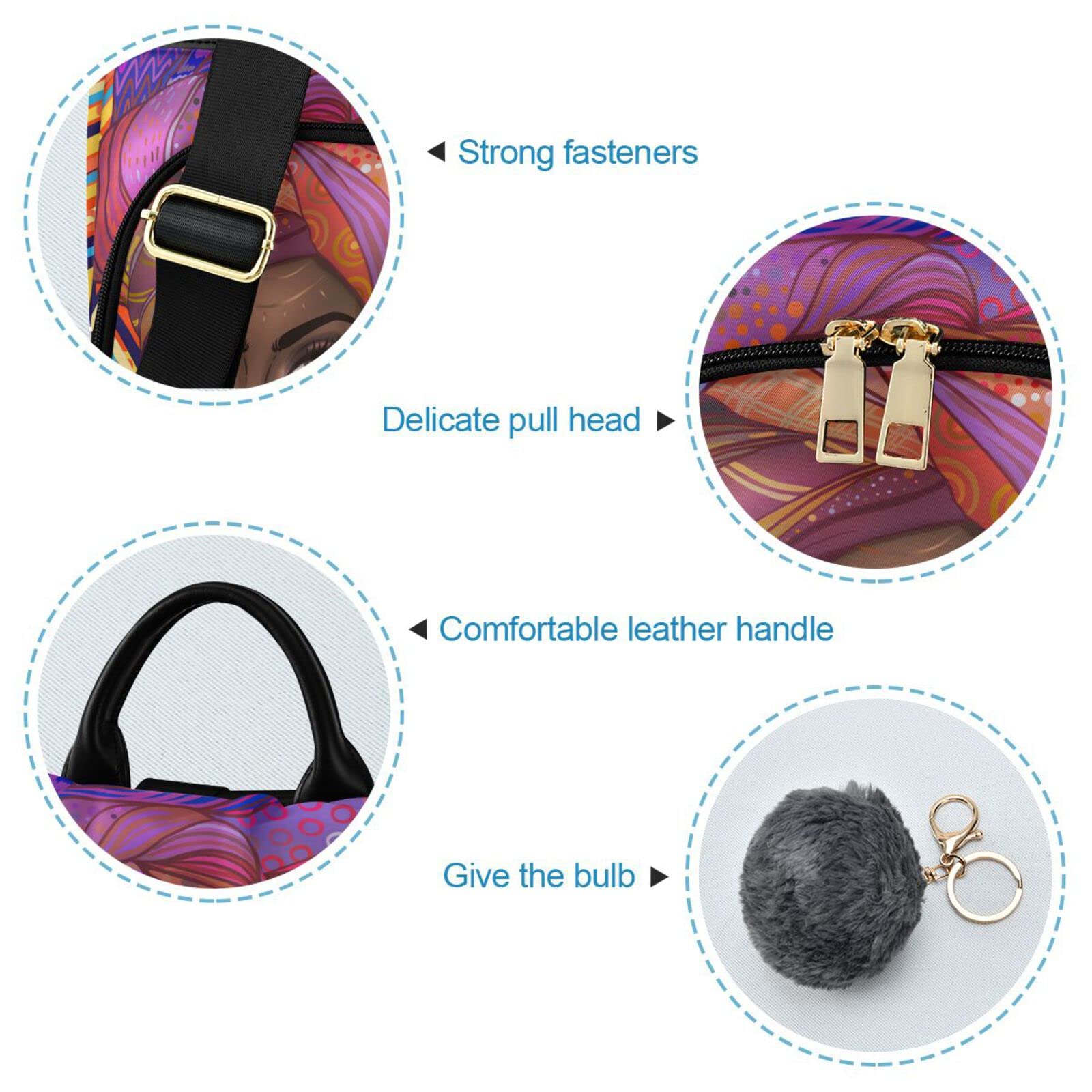 senya Fashion Backpack Purse for Women, African American Woman Ethnic Backpack Shoulder Bag for Women