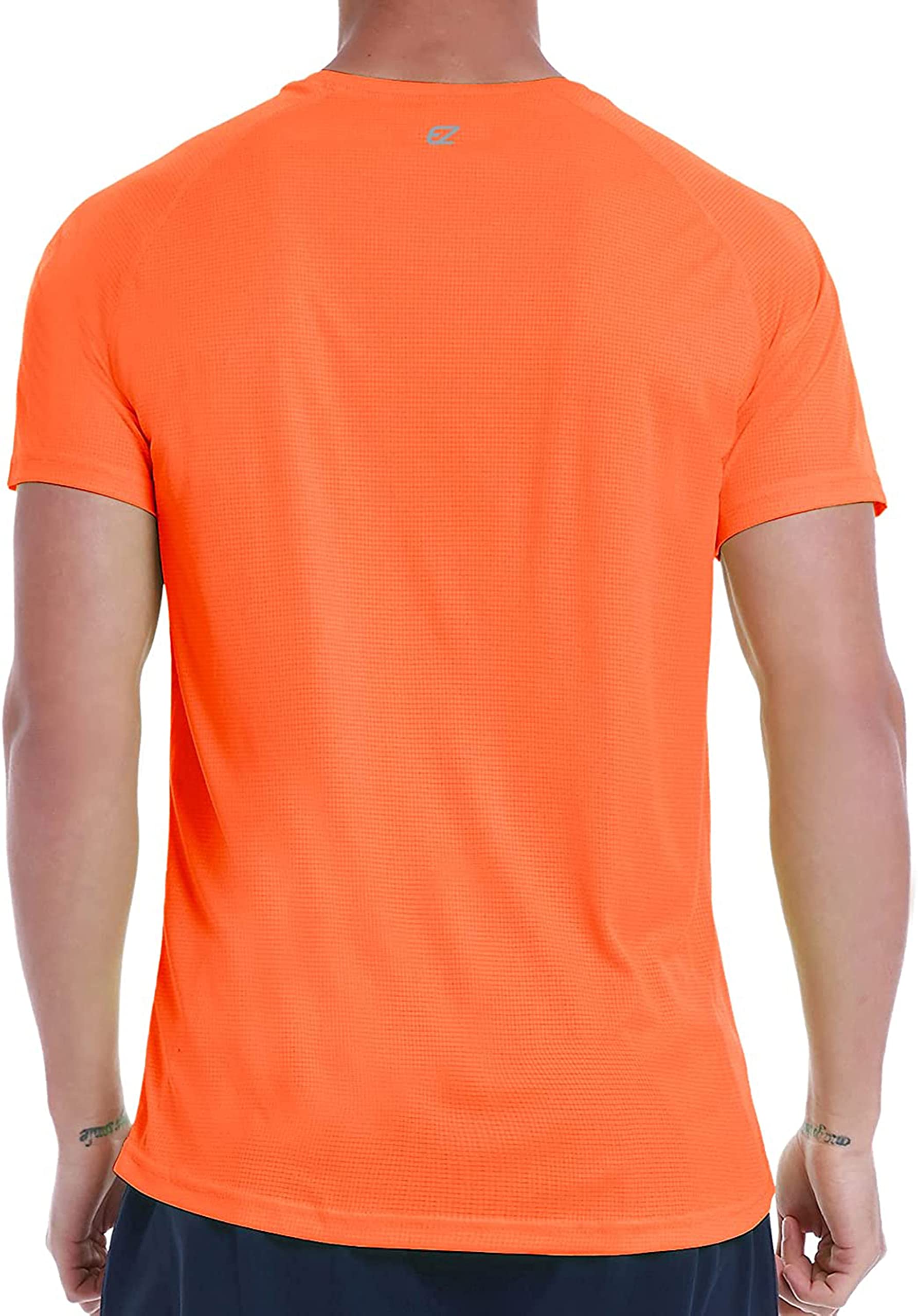 Men's Dry Fit Moisture Wicking Athletic T-Shirt Short Sleeve Workout Running Shirts for Men(Orange,XL)