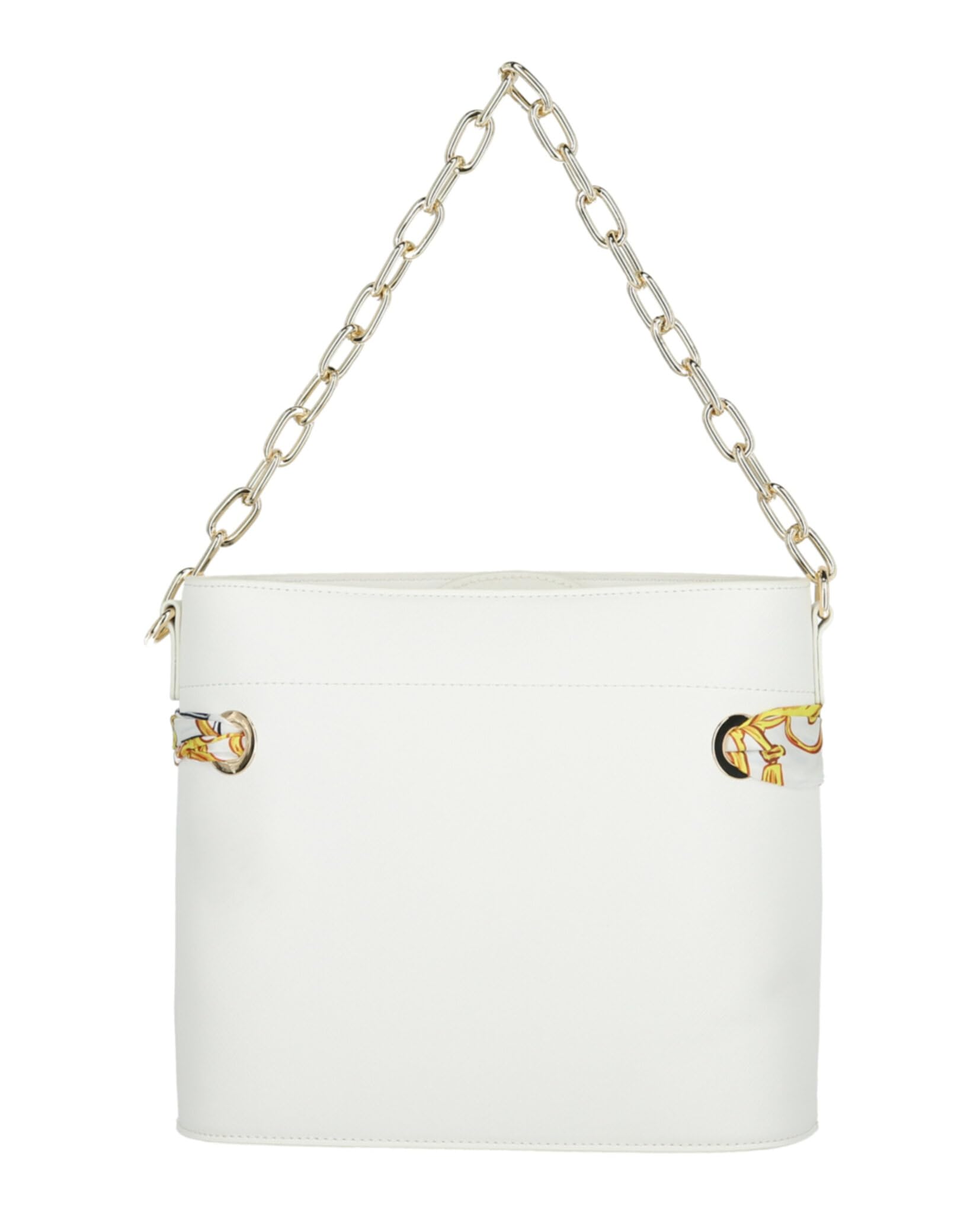 Versace Jeans Couture White Scarf Embellished Medium Bucket Bag for womens