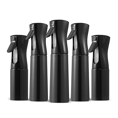 Mister Mist Spray Bottles 5-Pack. Continuous Mist Spray Bottle for Hair Mist, Plant Mister Spray Bottle for Plants, Cleaning Spray Bottle, Fine Mist Water Spray Bottle. Empty Pressurized Spray Bottle