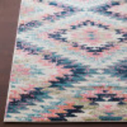 Livabliss Tara Bohemian Southwestern Area Rug,5'3" Round,Teal