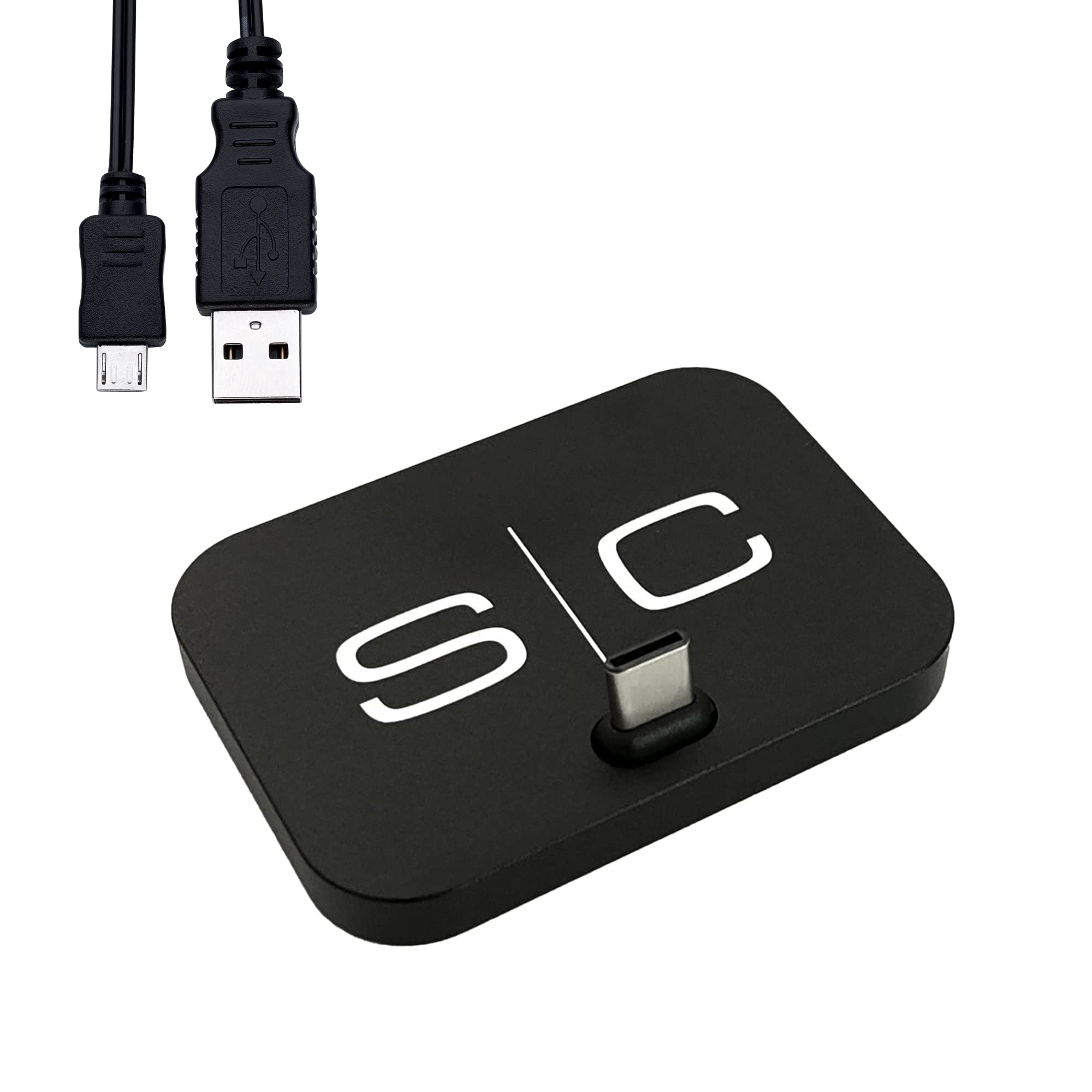 Stylecraft USB-C Portable Charging Station Stand for Hair Clippers, Trimmers, Shavers, and Type-C Phone Ports, Black