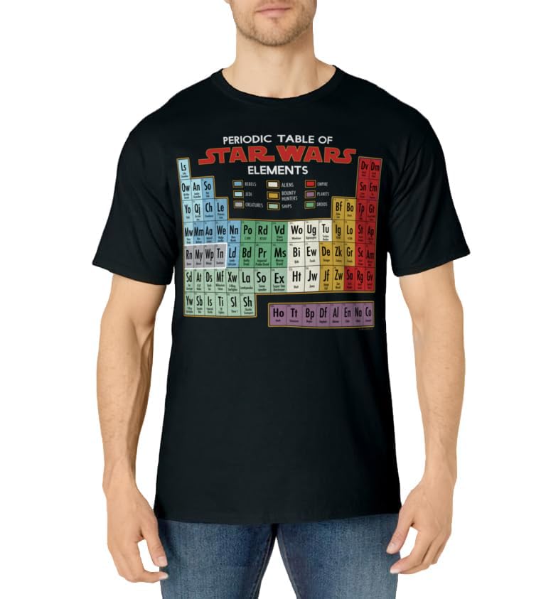 Men's Star Wars Periodic Table of Elements Graphic T-Shirt XL Asphalt