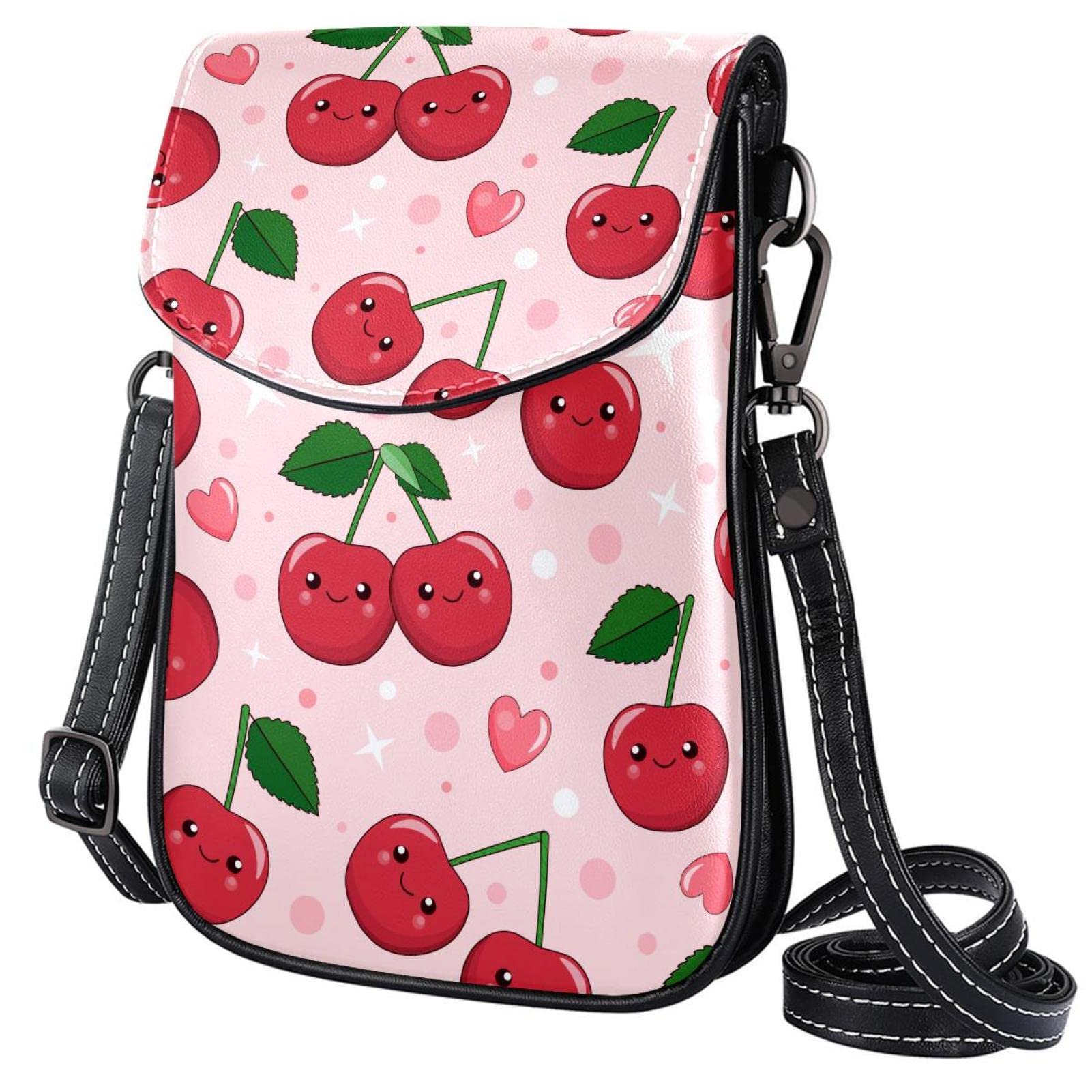 Small Crossbody Bag Cherry Cell Phone Purse Wallet