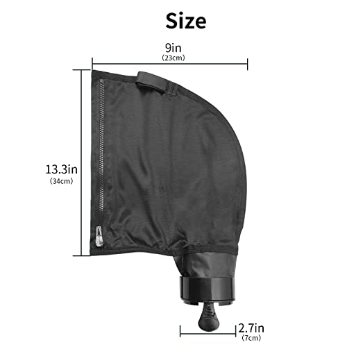 UCEDER Black Nylon Mesh Pool Cleaner Bags,All Purpose Filter Bag K13 K16 with Zipper Replacement for Polaris 280 and 480 Pool Cleaner(2 Pack)