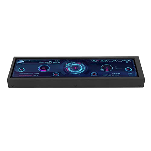 Zyyini 8.8 Inch IPS Display, Aida64, CPU GPU SSD Data Temperature Monitor, 1920x480, IPS Full Viewing Angle, PC Case Bottom Screen, for RPi, Windows