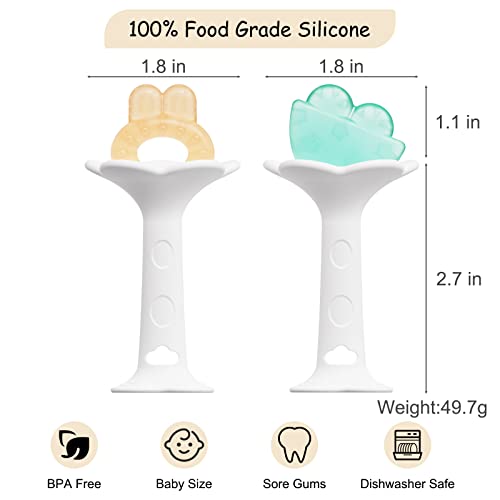 Teething Toys for Babies 0-6 Months, Never Drop Silicone Baby Mitten Teether for Soothing Teething Pain Relief, Baby Chew Toys for Sucking Needs Brown - Dilovely