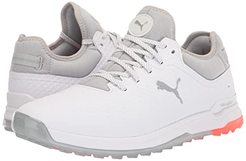 Puma Golf Men's Proadapt Alphacat Golf Shoe, Puma White/High-Rise, 11 Wide