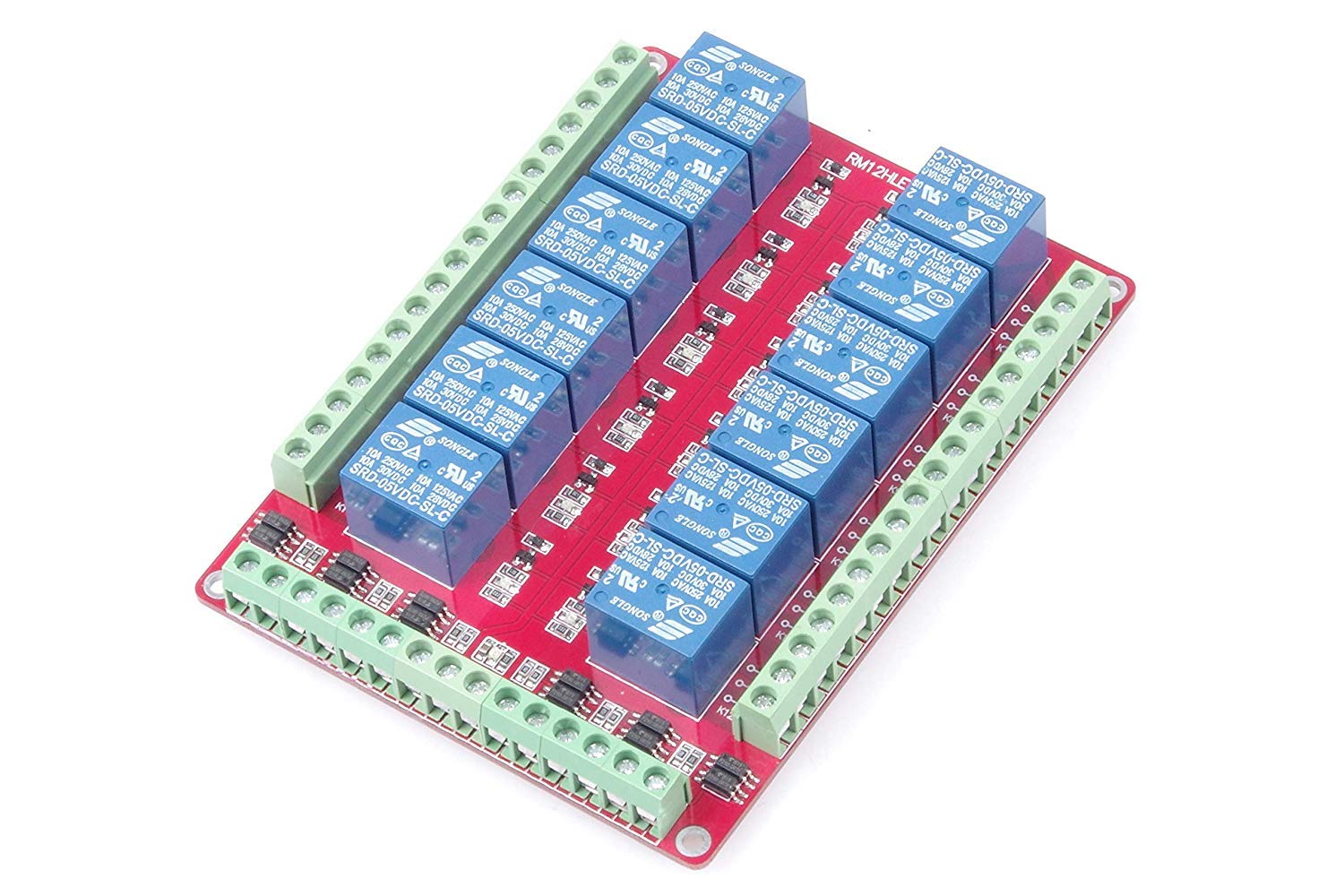 LIVISN DC 5V 12 Channel 10A Relay Module Bidirectional Optocoupler Isolation High Low Level Trigger for Arduino, PLC Equipment, Industrial Systems, Furniture Intelligent Control, Development Test
