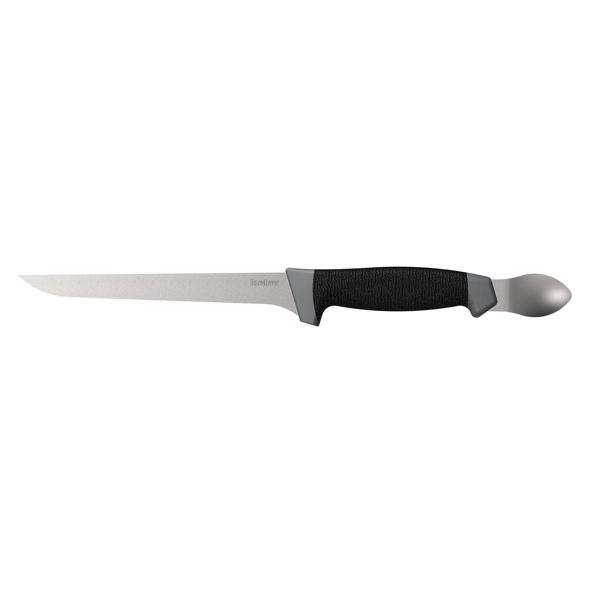 Kershaw 7" Boning Knife with Spoon, Stainless Steel Blade with Protective Sheath, Fishing Fillet Knife, Two-in-One Fishing Tool for Anglers