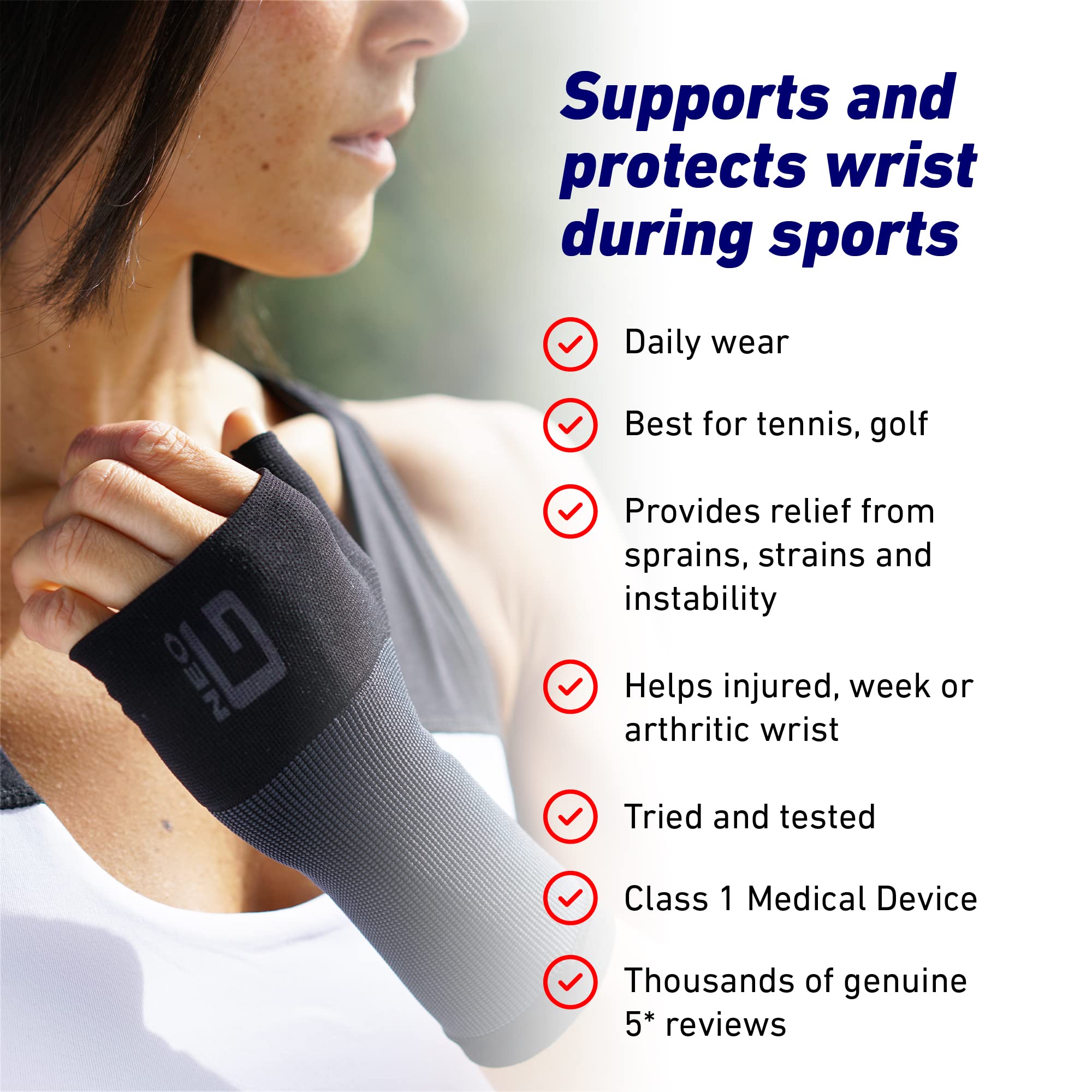 Neo-G Wrist and Thumb Support for Arthritis, Joint Pain, Tendonitis, Sprain - Wrist Brace Wrist Compression Hand Support - S - Beige