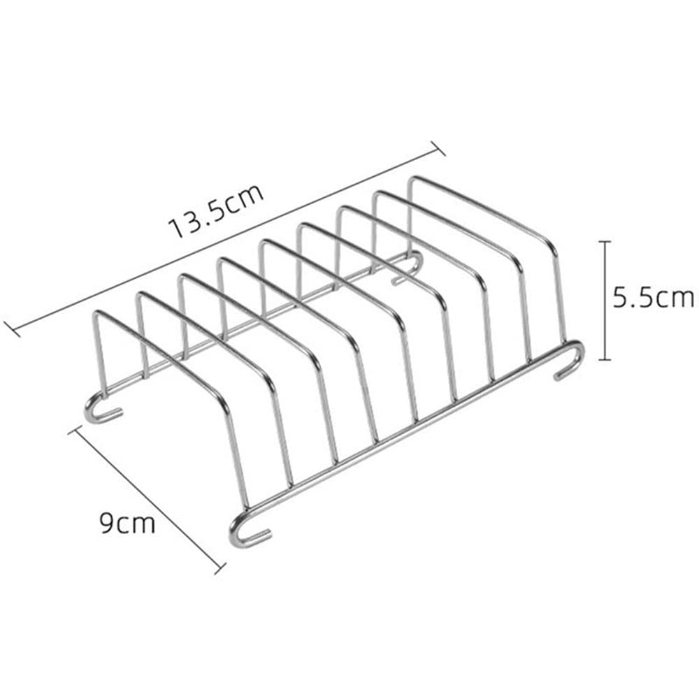 REBABA Toast Bread Rack Holder 8 Slots Stainless Steel Tool Cooling Grid Bread Rack Rectangle Air Fryer Accessories for Home Restaurant
