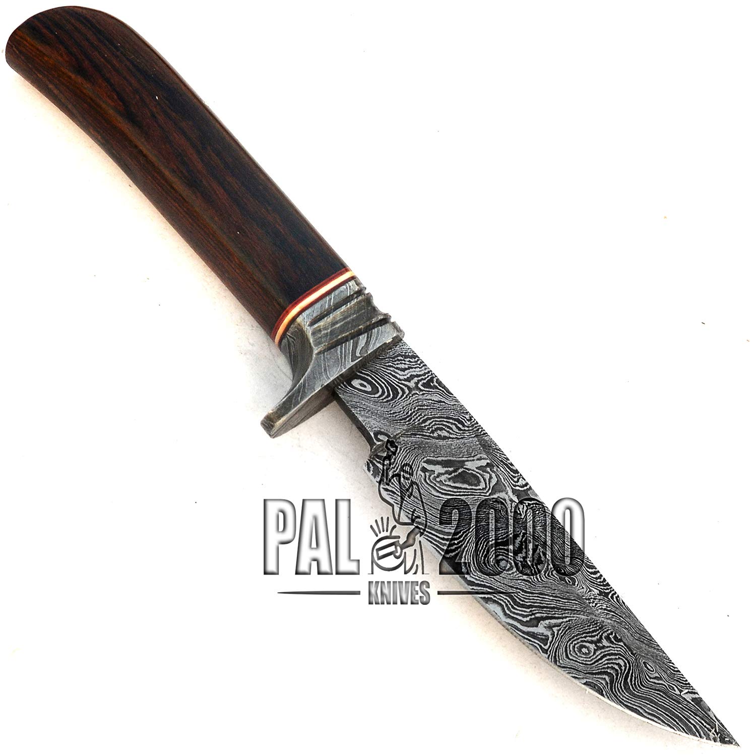 PAL 2000 KNIVES Knife With Leather Sheath Handmade damascus Steel Knife Custom Knife 9 Inch Rosewood Handle 9685