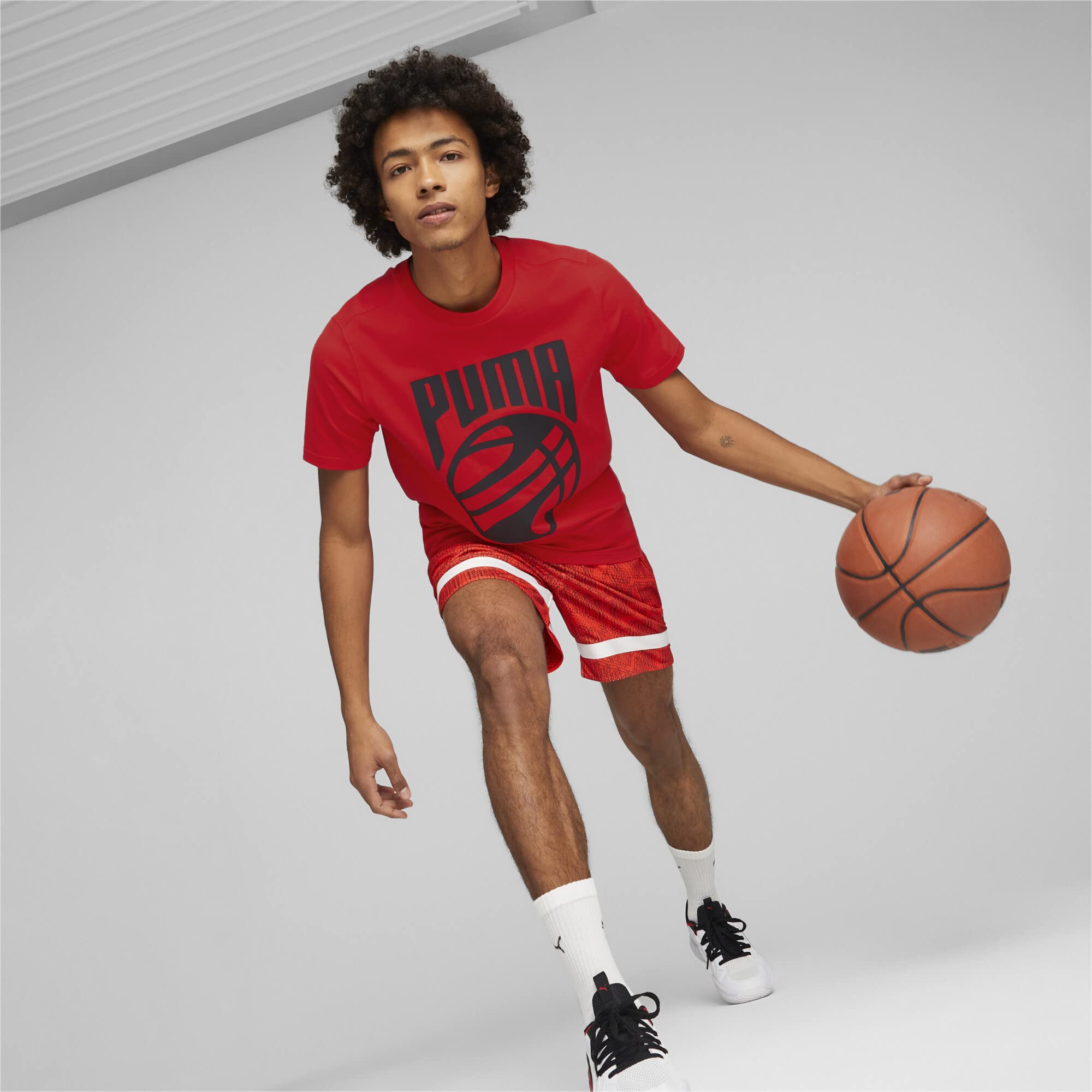 PUMA Men's Basket Ball Tee, Dark Night, X-Large