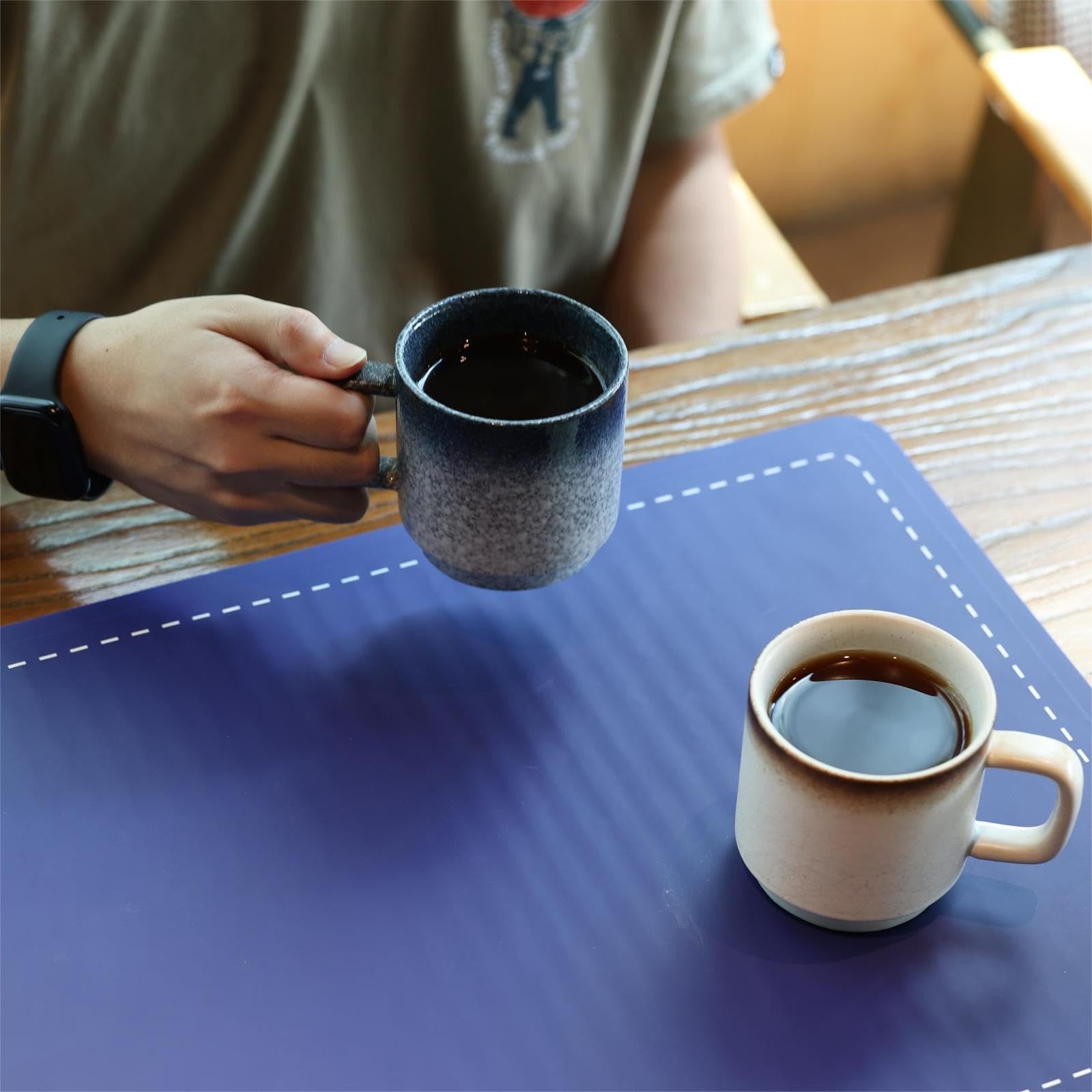 WYNESS Warming Mat for Food with 6 Temperature Settings, Warming Trays for Buffets Party with Full Surface Heating, Rollable & Portable Food Warmer with Auto Shut-Off, Blue
