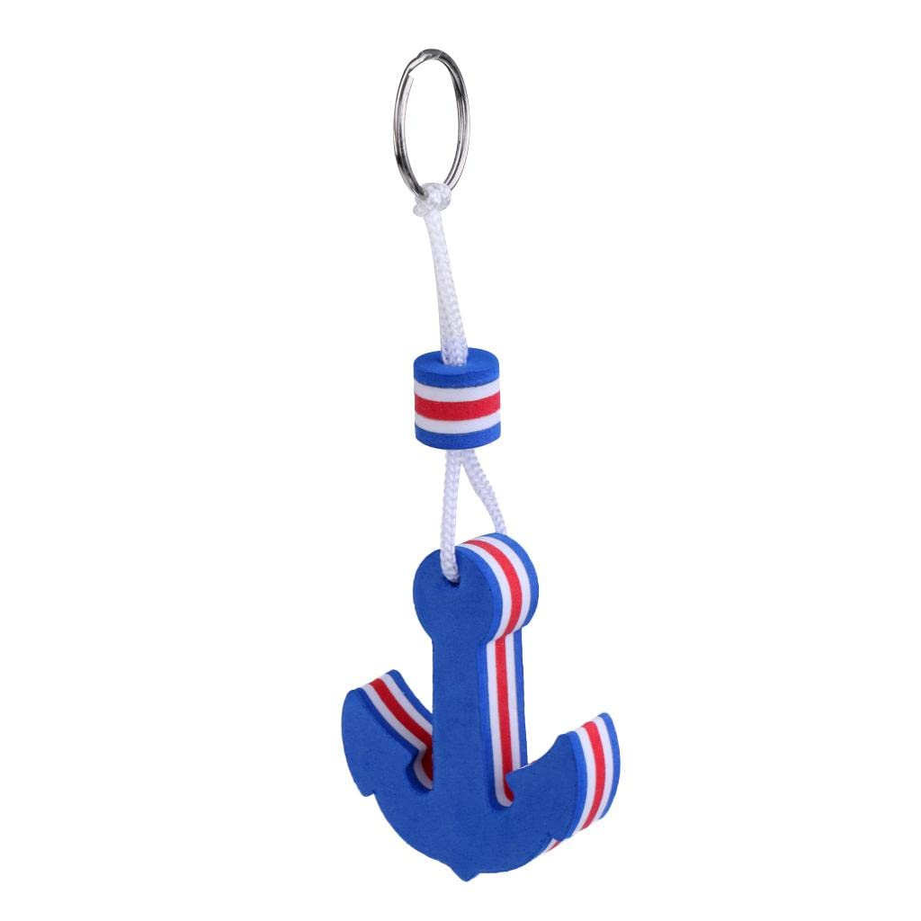 Menolana Various Yachting Boating Sailing Floating Key Chain Anchor,Rudder,Surfboard, Blue Anchor
