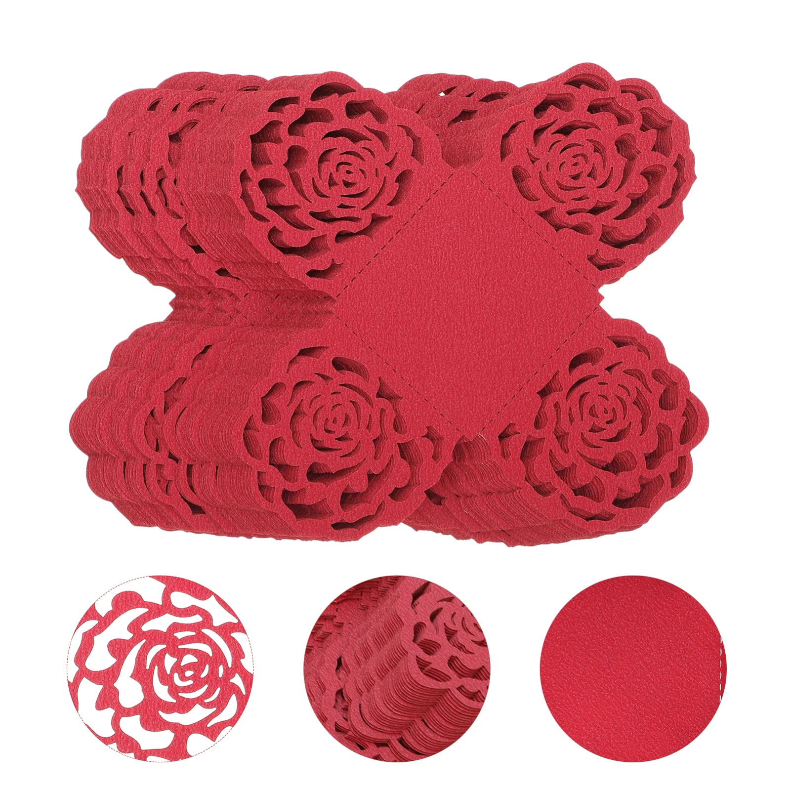 Toddmomy 50pcs Paper Candy Cups Cupcake Wrappers Artistic Bake Cake Paper Cups for Wedding Party Liners Dessert Holder(Red)
