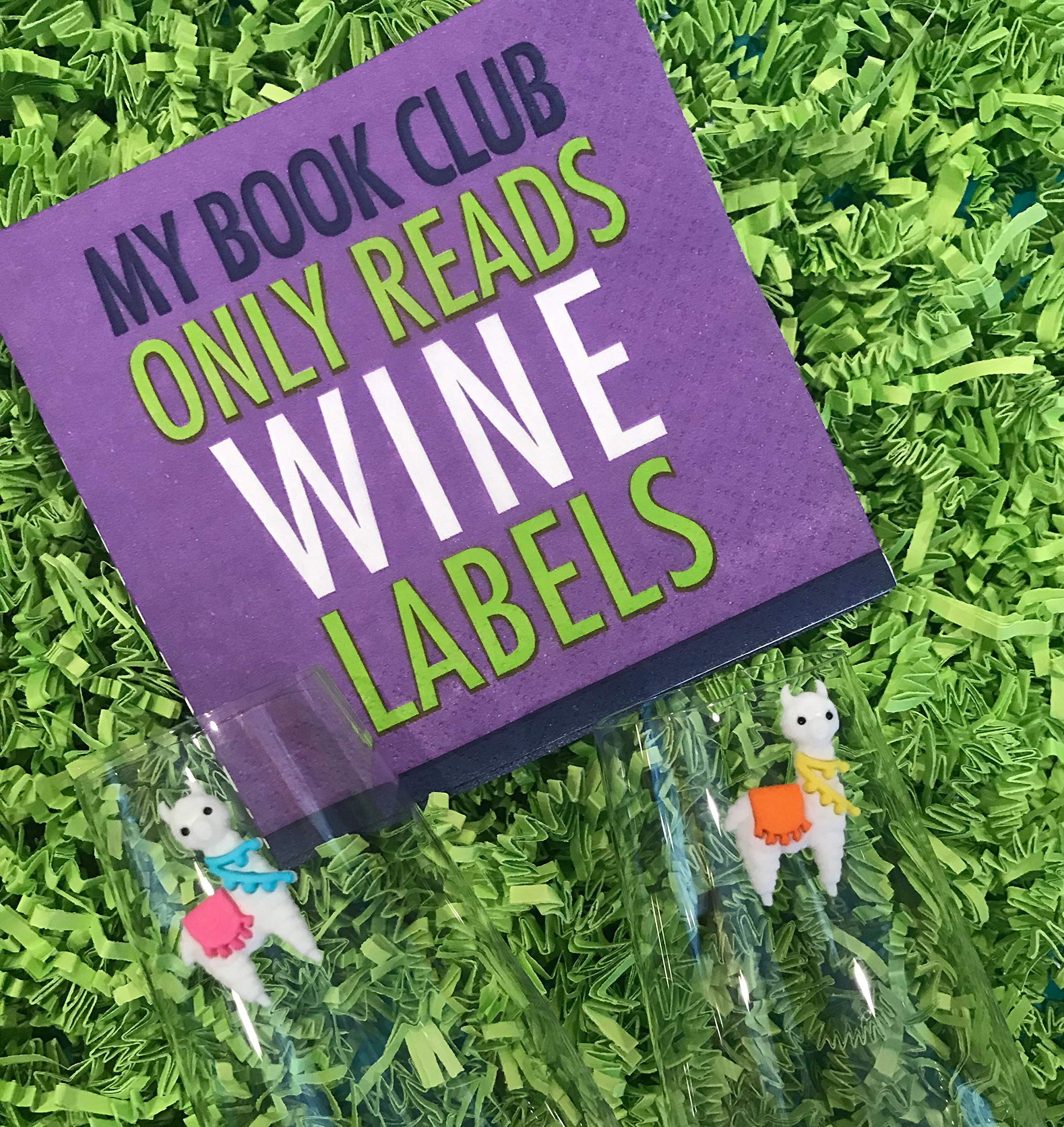 Simply Charmed Wine Glass Charms for Stemless Glasses - Magnetic Llama and Cactus Drink or Beverage Markers Set of 6