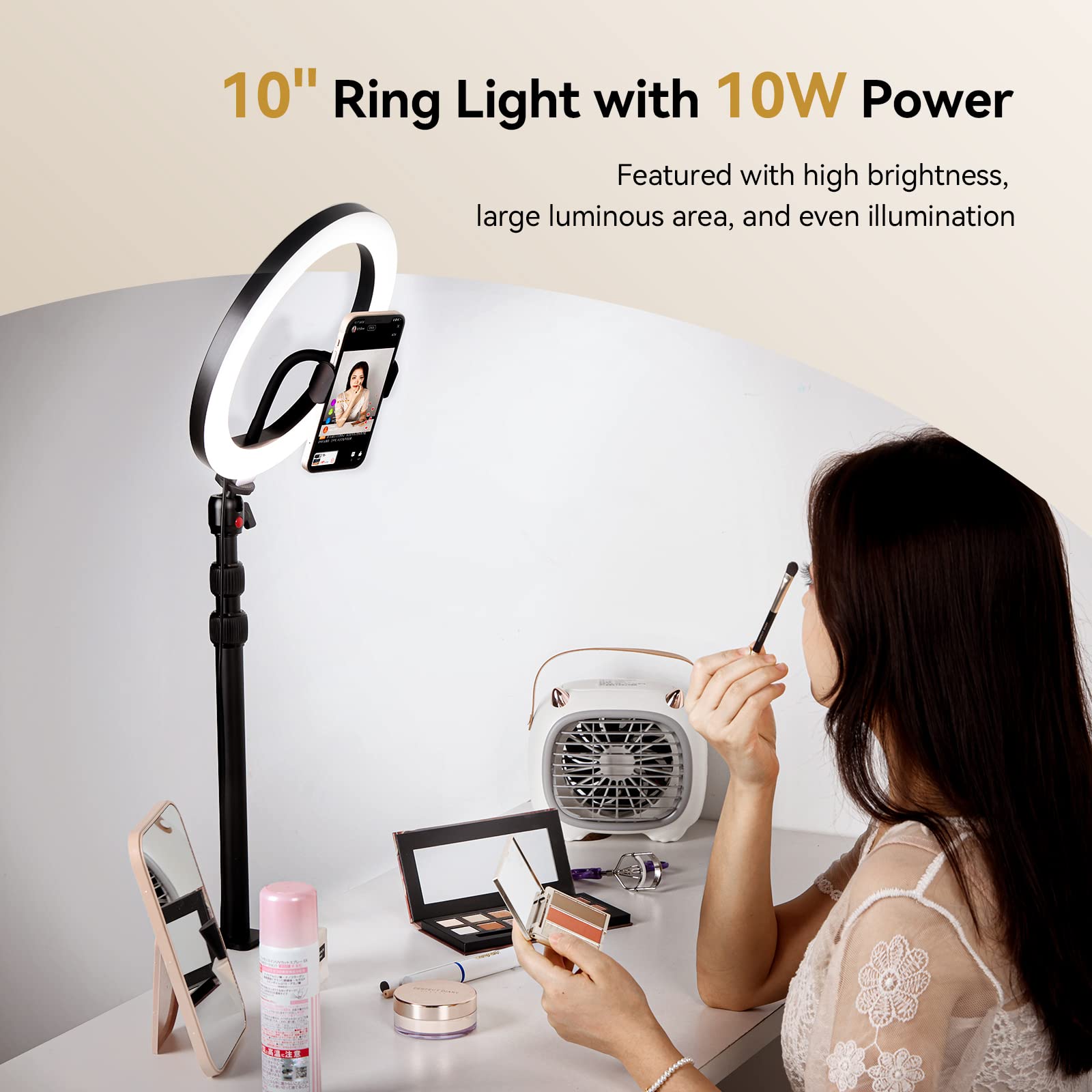 SmallRig Desktop Ring Light for Computer, Streaming Light with Desk Clamp and Phone Holder, for Vlogging, Live Streaming, Video Recording, Zoom Meetings, Gaming, YouTube, Tiktok 3998
