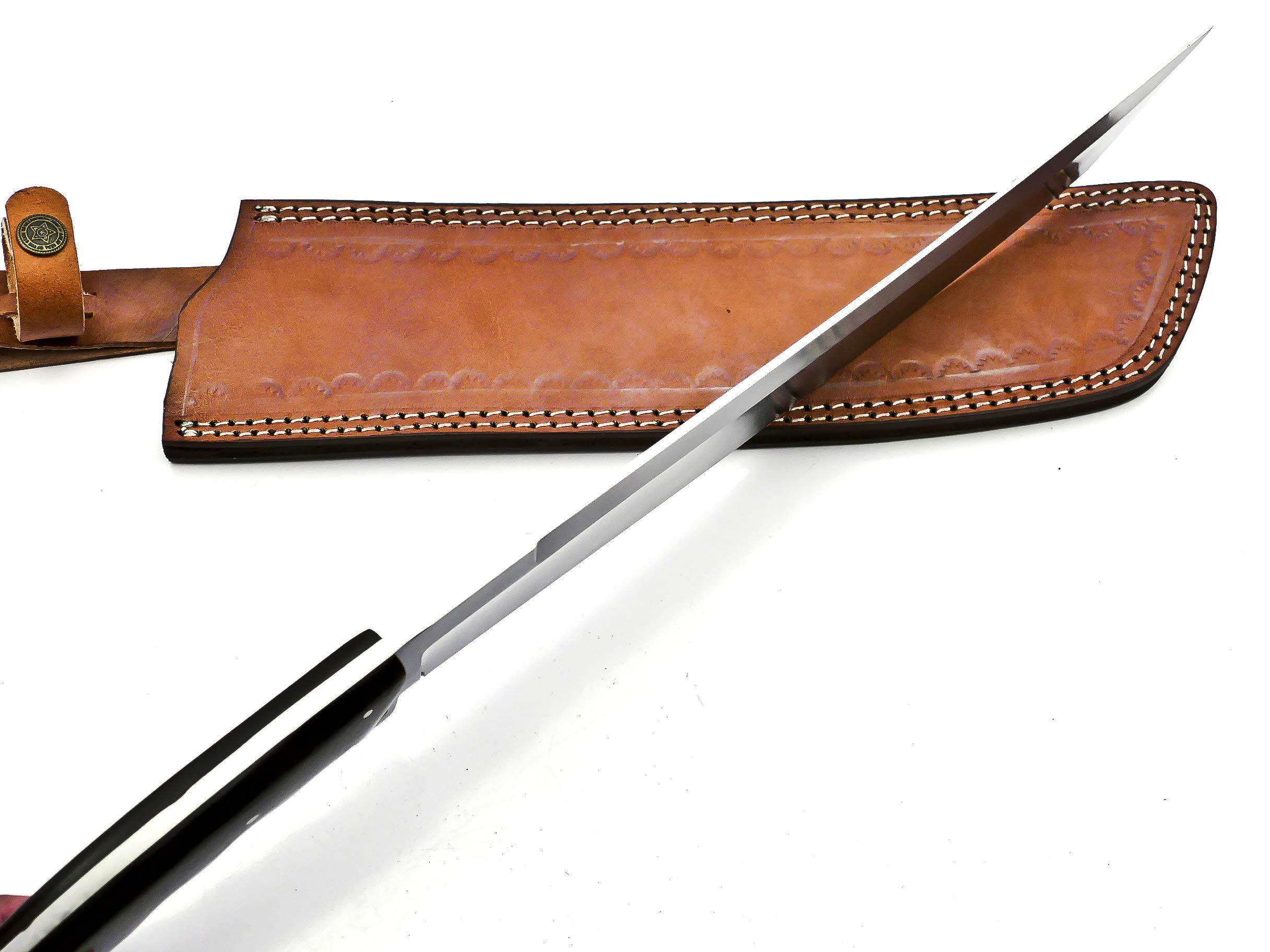 Nooraki 18" Handmade Machete Knife | Full Tang Hunting Knife Made Using Chrome Vanadium Stainless Steel, Camping knife with Micarta Handle and Leather Sheath