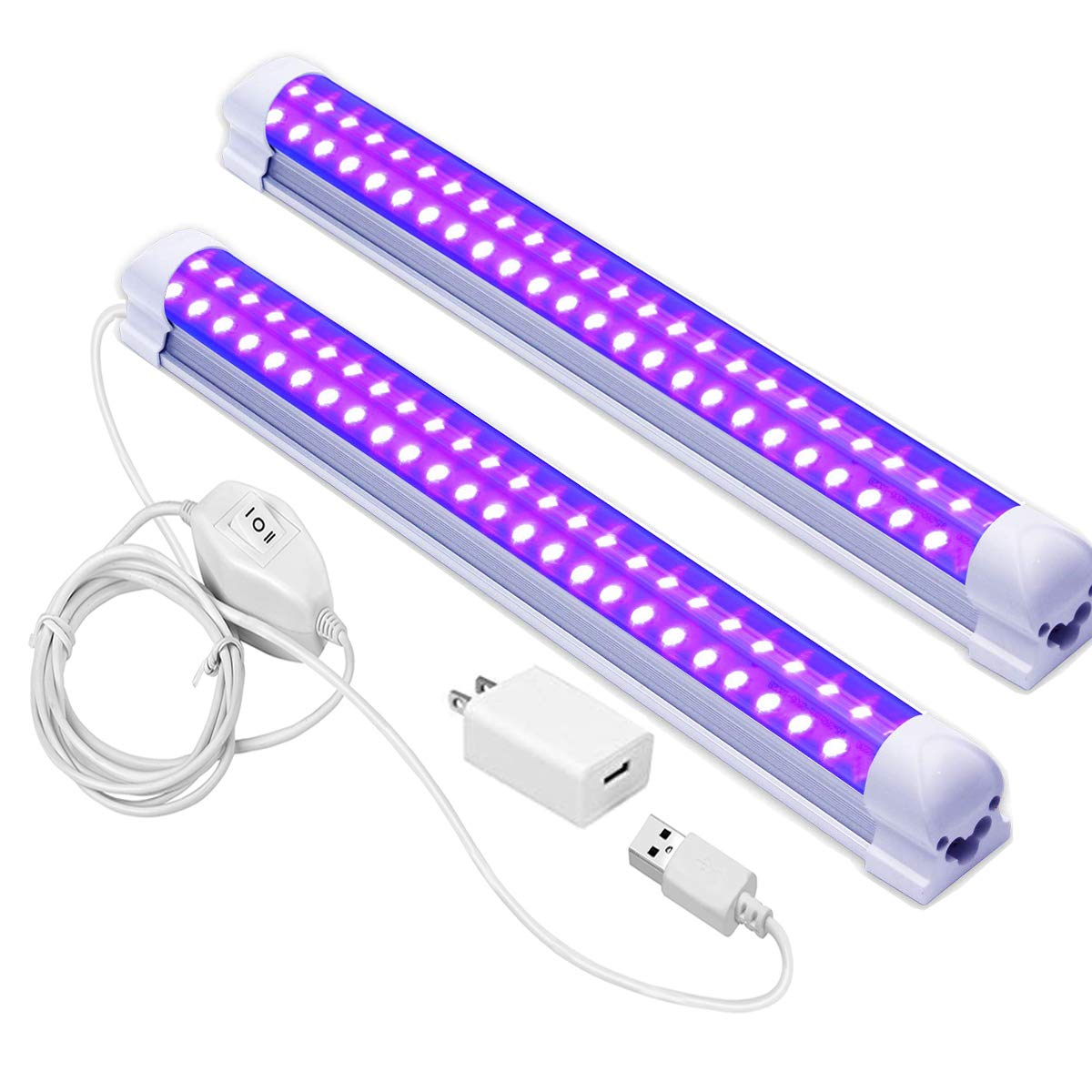 LECIEL UV LED Black Light, 10W Portable Blacklight for UV Poster, UV Art, Bedroom, Light for Halloween and Blacklight Parties (2 Pack)