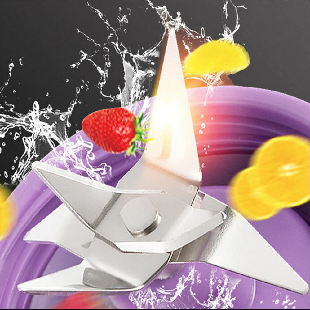 Portable Blender Smoothies Personal Blender Mini Shakes Juicer 380 ml Cup USB Rechargeable (Purple)