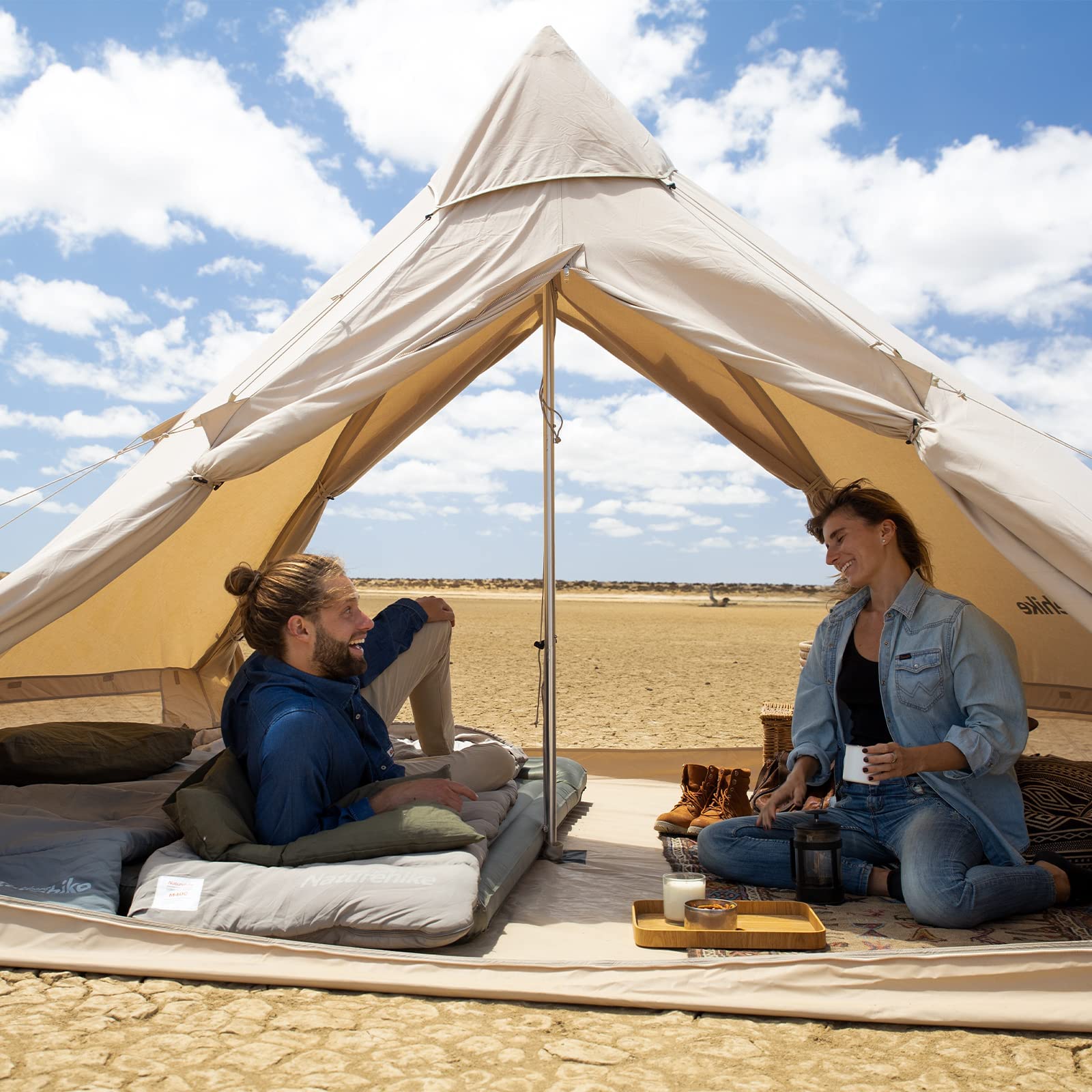 Naturehike Cotton Tent Pyramid Tent Multi-Person Family Glamping (Brighten 6.4)