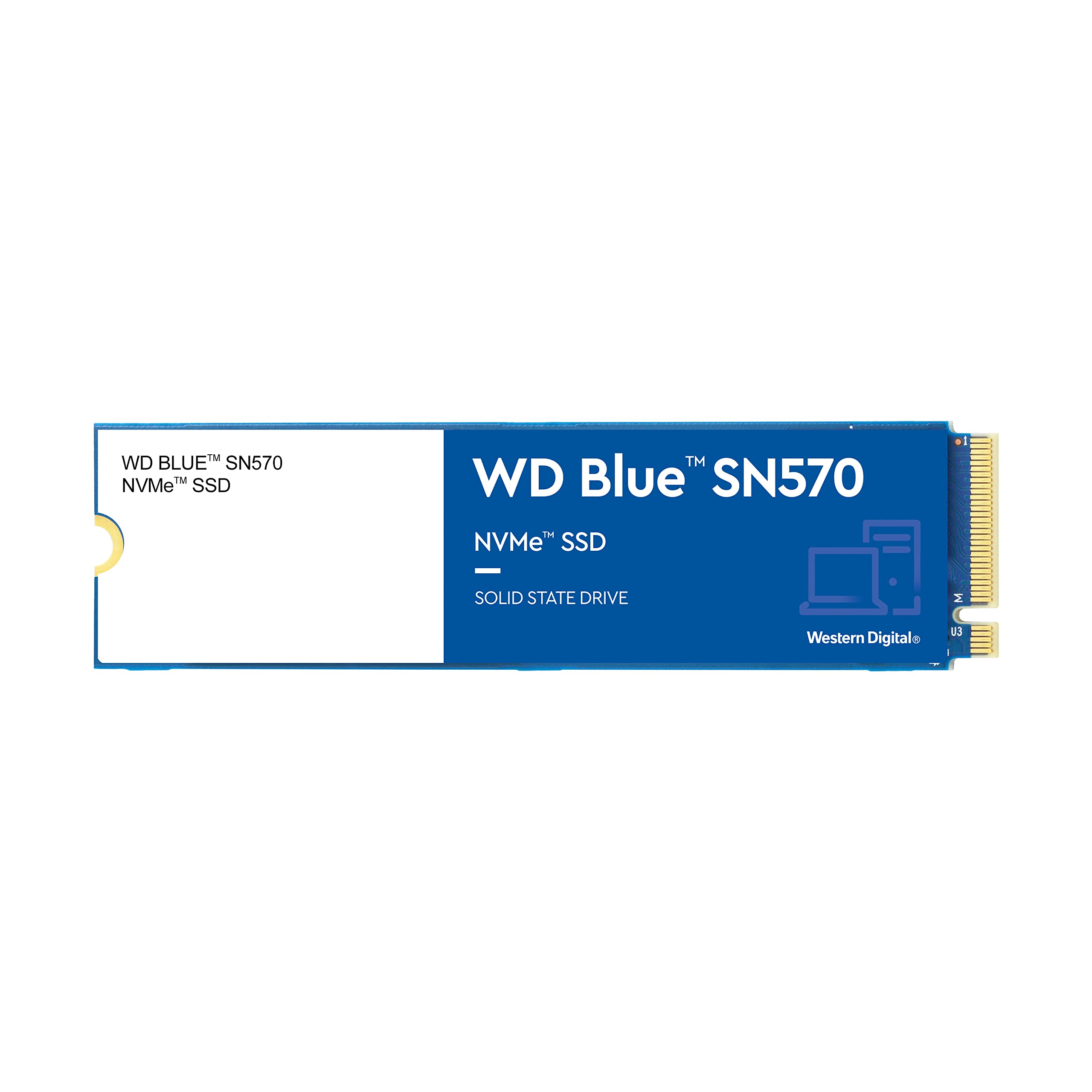 Western Digital 1TB WD Blue SN570 NVMe Internal Solid State Drive SSD & 1TB WD Blue SA510 SATA Internal Solid State Drive SSD - SATA III 6 Gb/s, 2.5"/7mm, Up to 560 MB/s - WDS100T3B0A