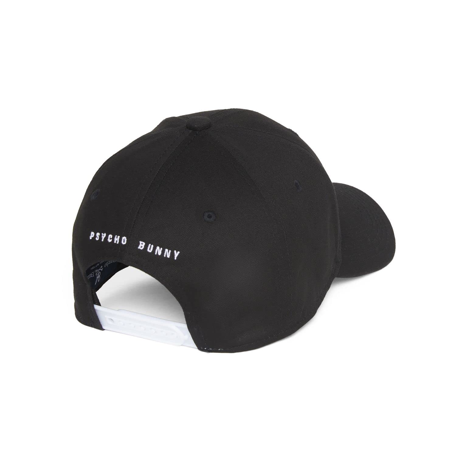 Psycho Bunny Codd Baseball Cap (Black, One Size)