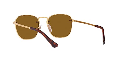 Persol PO2490S Square Sunglasses, Gold/Brown, 54 mm
