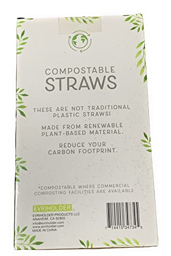 Renewable Plant Based Straws - Compostable 100ct White Environmentally Friendly Straws
