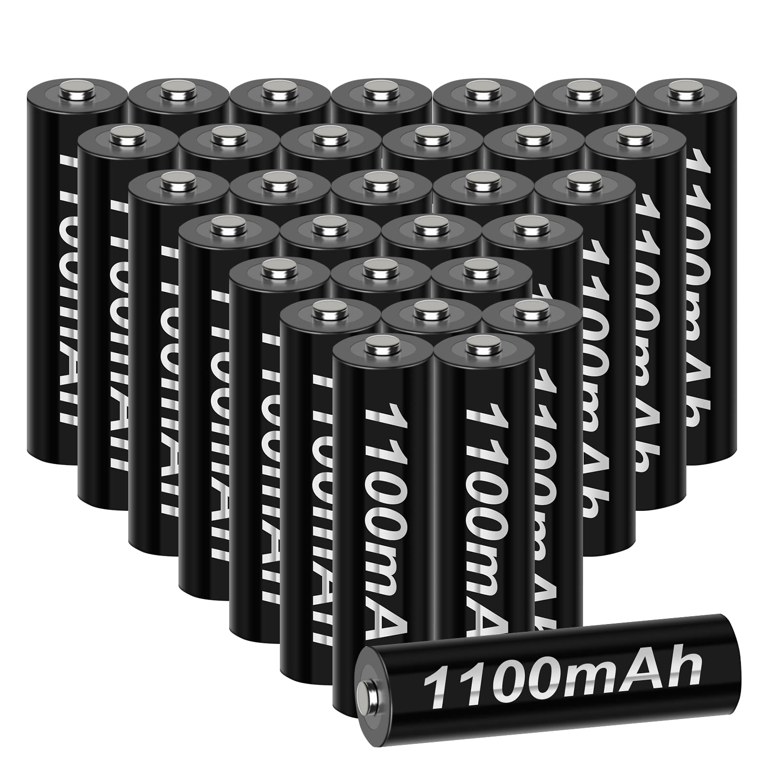 Tenberly 30 Pack AAA Rechargeable Battery 1.2V Ni-MH 1100mAh Precharged 1200 Cycles Low Self-Discharge Battery AAA Rechargeable