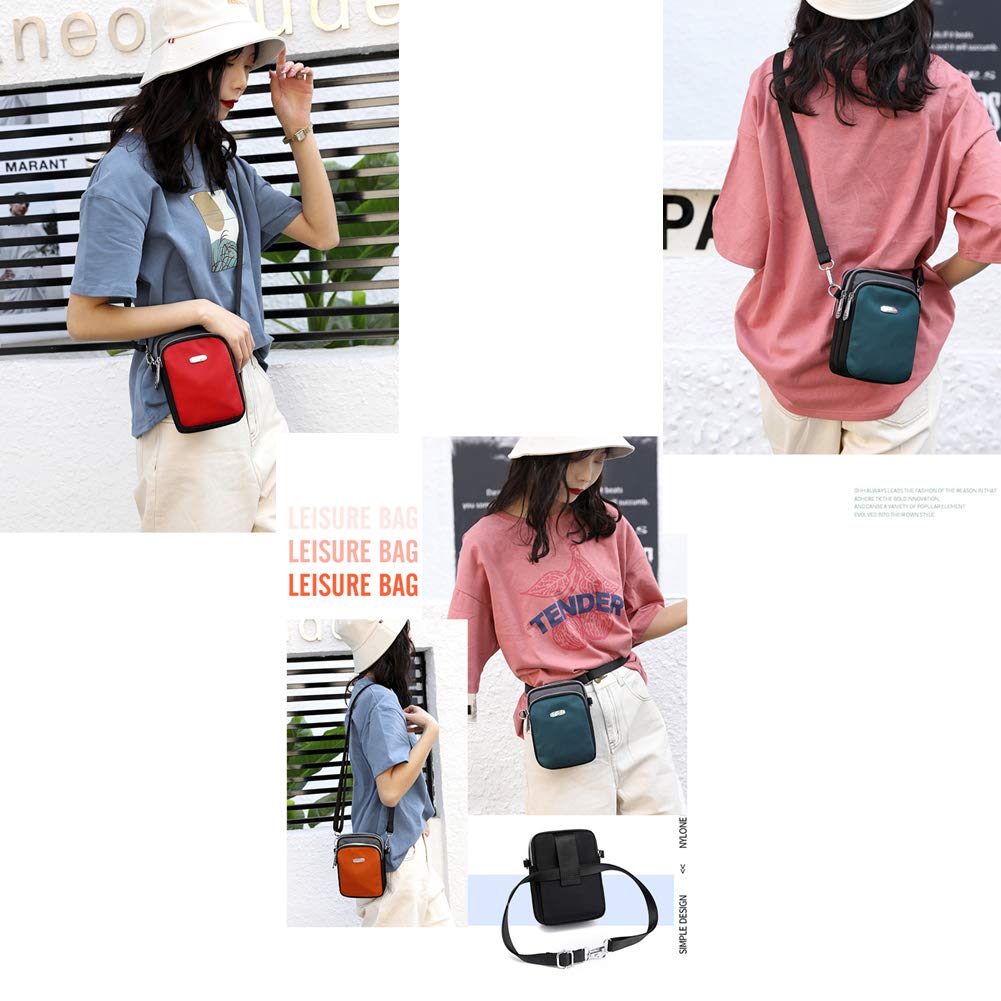 Small Crossbody Bags and Purses for Women,Nylon Cell Phone Bags with Headphone Jack. (Classic black 1)