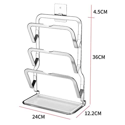 WWFS Kitchen Utensil Organizer Pan Pot Cover Lid Storage Rack Kitchen Wall Hanging Pot Cover Frame 3 Layer Storage Rack