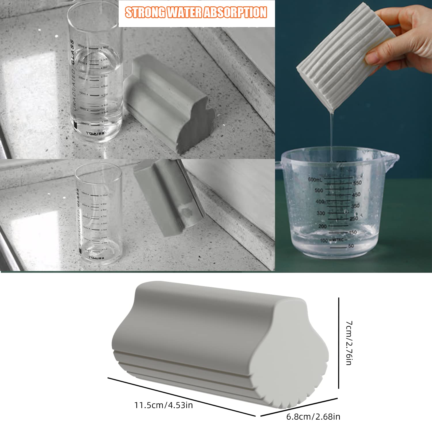 Mistgre 3-Pack Reusable Damp Clean Duster Sponge, Sponge Cleaning Brush Damp Clean Dust Sponge,Cleaning Tool for Baseboards, Door Window Grooves, Ceiling Fan, Glass, Vents, Blinds Duster