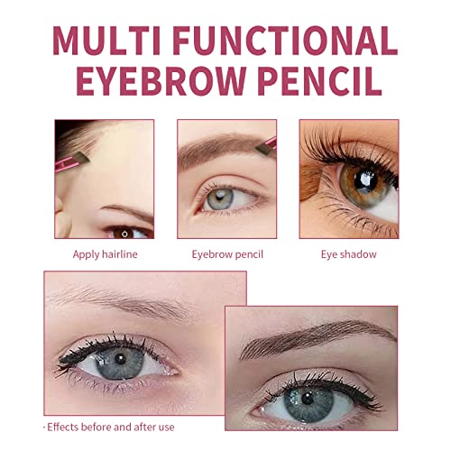 Monirsen 2Pcs Anjoize Eyebrow Pen, Home Eyebrow Care Kit 4D Laminated, Anjoize Eyebrow Brush, 4D Hair Stroke Brow Stamp Brush, EELHOE Eyebrow Brush, Multi Function Ultra-thin Makeup Brush