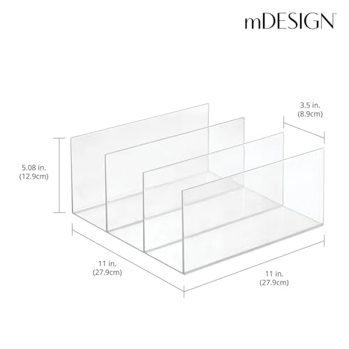 mDesign Plastic Purse/Handbag Organizer - Closet Divided Storage for Bags, Clutches, Wallets, Wristlets - Space-Saving Bedroom and Cabinet Organization - Lumiere Collection - 2 Pack - Clear