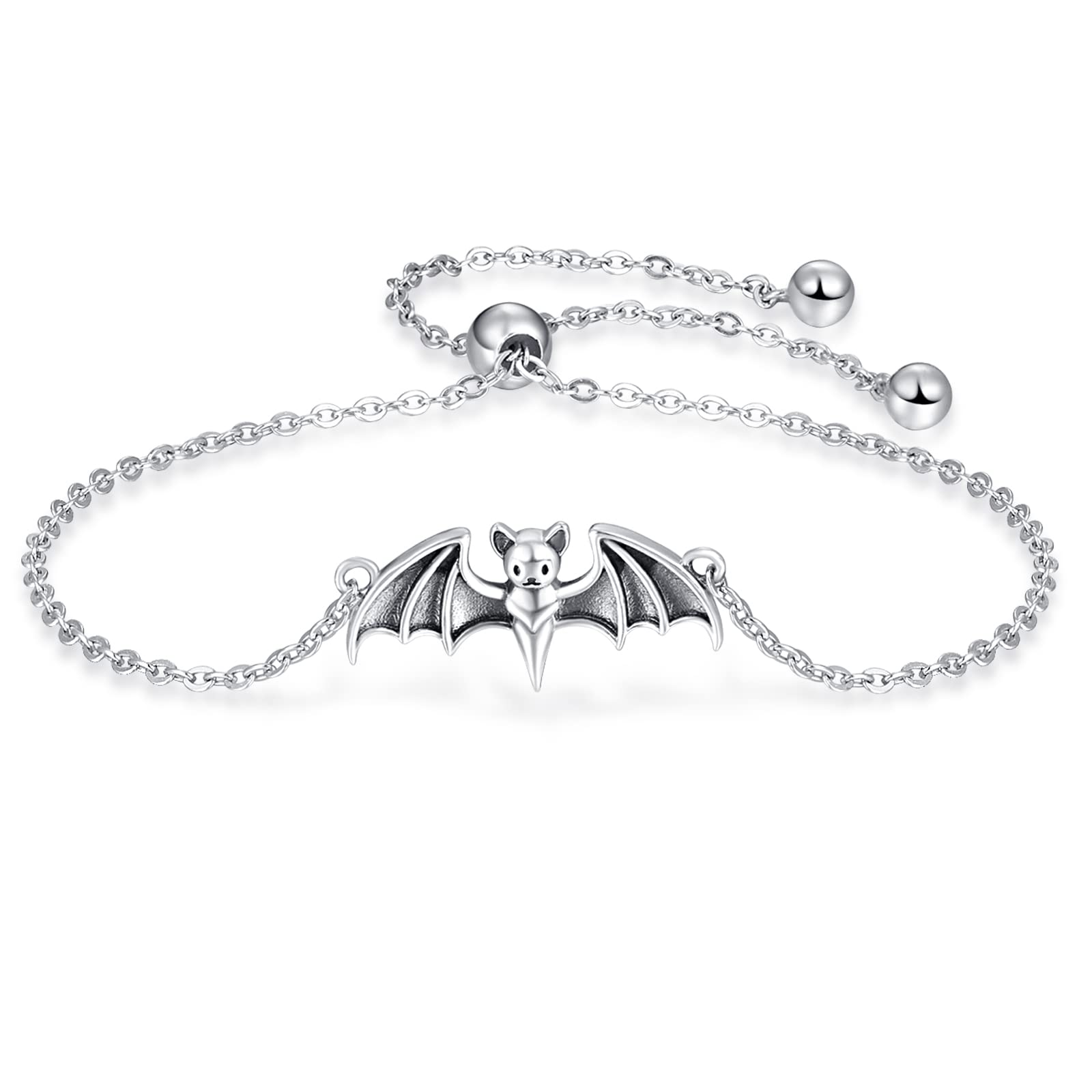 Palpitate Bat Bracelet Sterling Silver Bracelets for Women Bat Gifts Gothic Jewelry Adjustable Chain