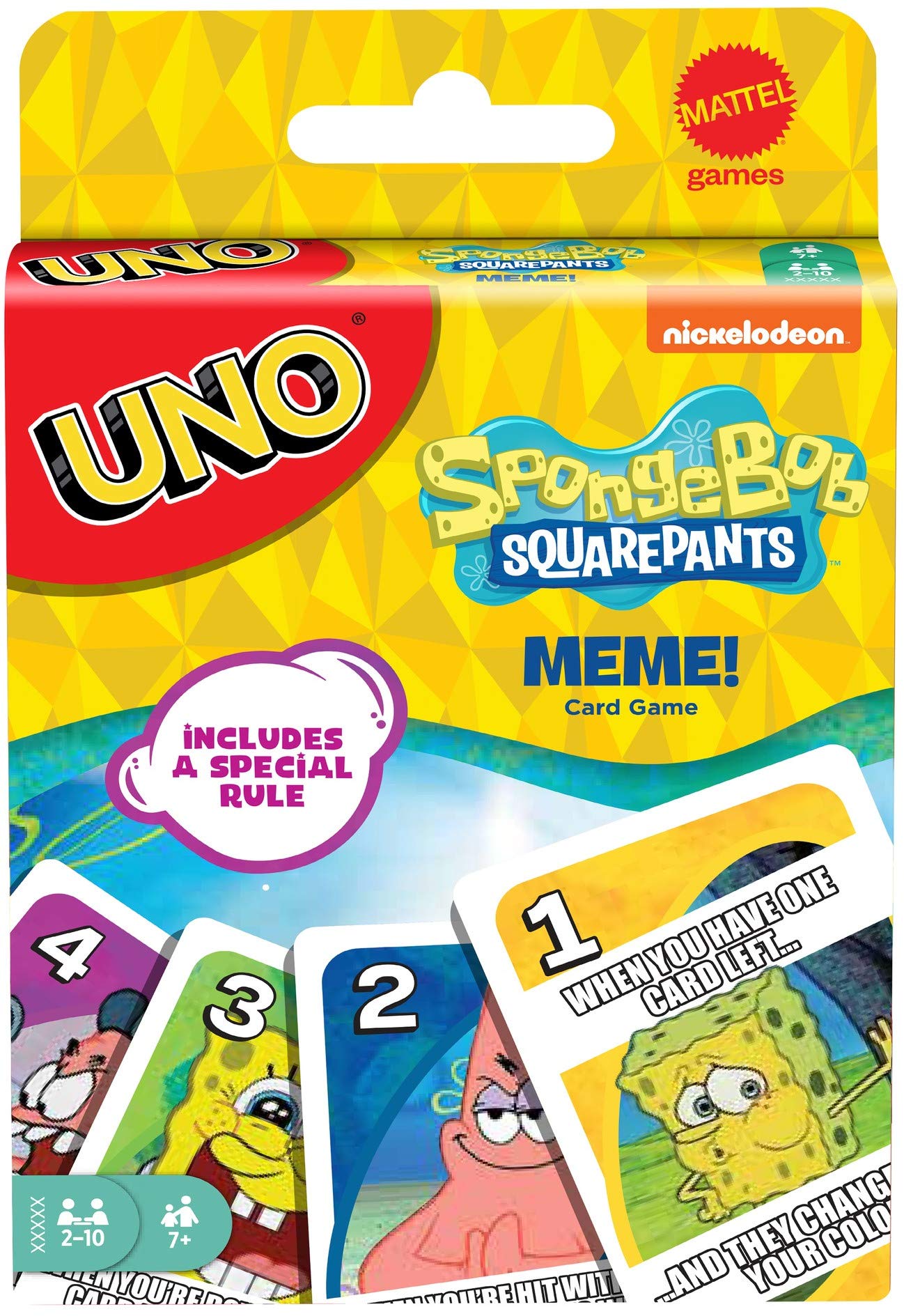 Mattel Games ​UNO Spongebob Squarepants Card Game with 112 Cards & Instructions for Players 7 Years Old & Up, Gift for Kid, Family & Adult Game Night​ [Amazon Exclusive]