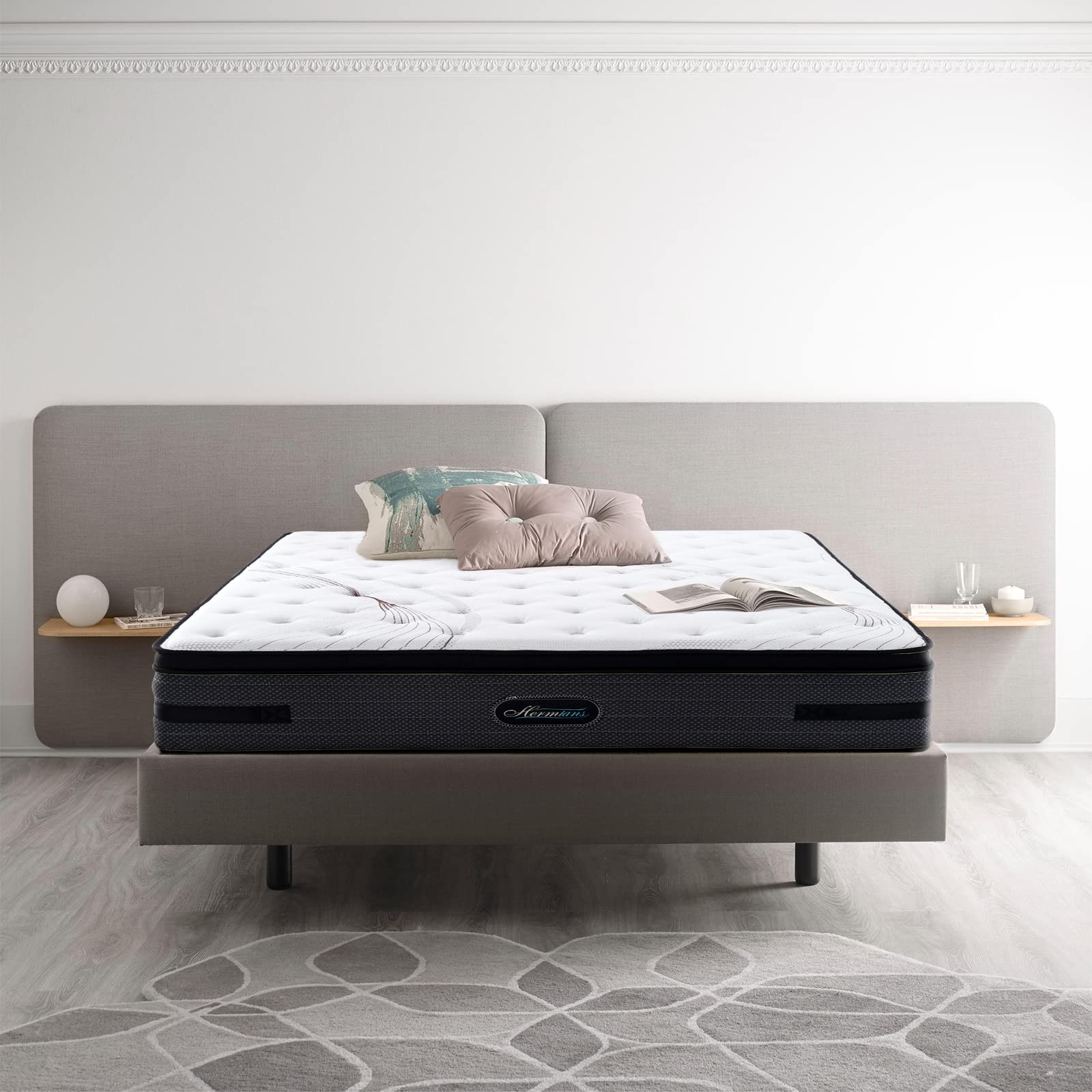 King Mattress, BAENIGHT 13β Hybrid Mattress in a Box with Motion Isolation & Strong Edge Support & Pressure Relief, Individual Pocket Spring and Gel Memory Foam, Medium Feel, Cooler Sleep