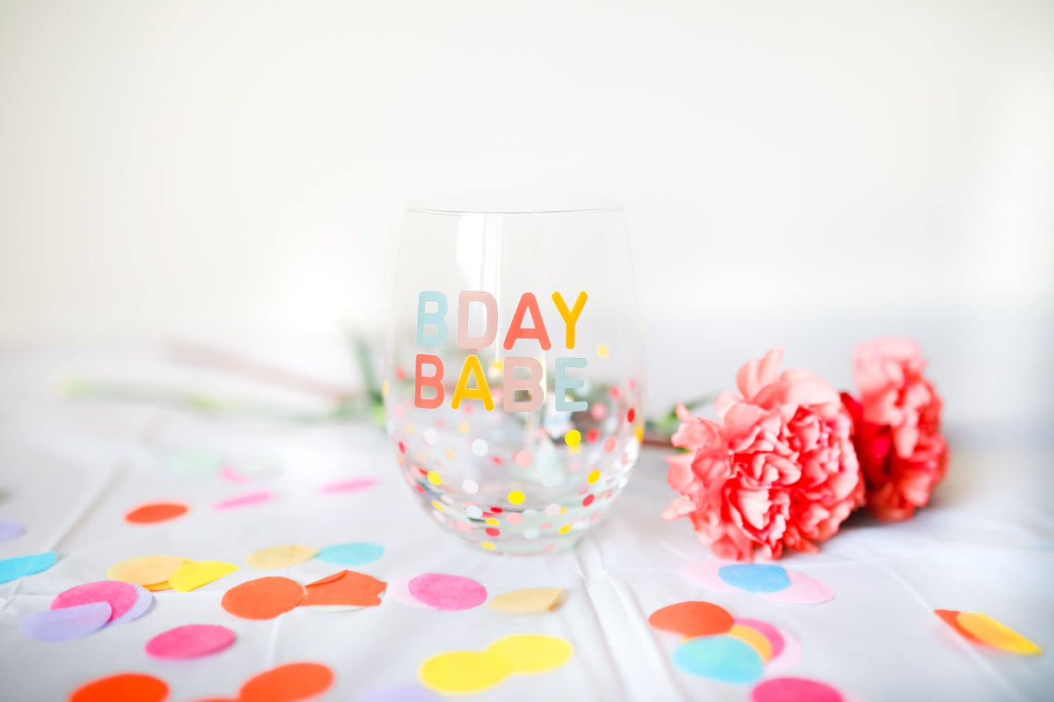 Pearhead Bday Babe Wine Glass, Birthday Party Favor, Birthday Party Accessory, Birthday Celebration Supplies, Great Gift Ideas for Her,15 oz.