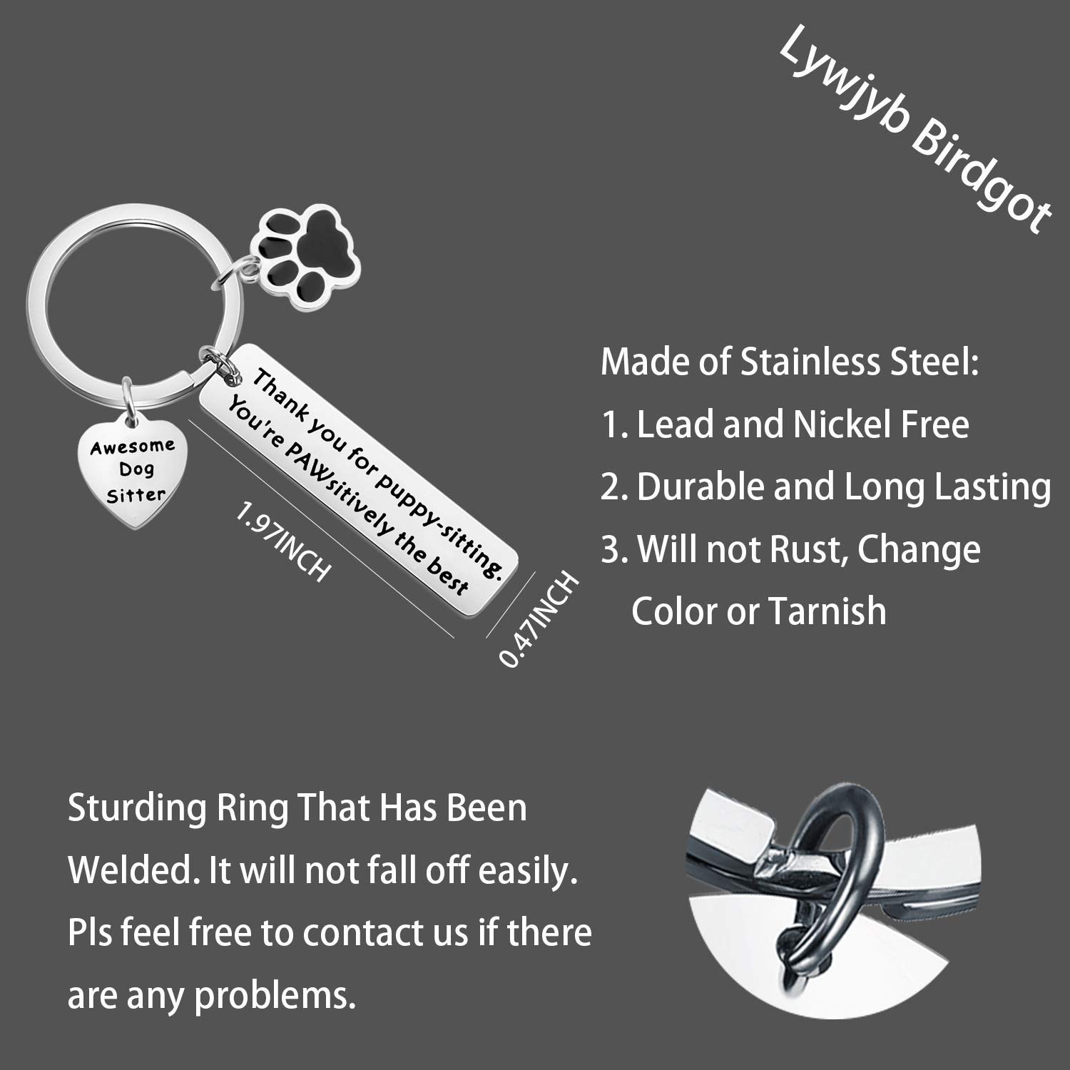 Lywjyb Birdgot Dog Walker Gift Dog Sitter Thank You Gift Dog Sitter Keychain